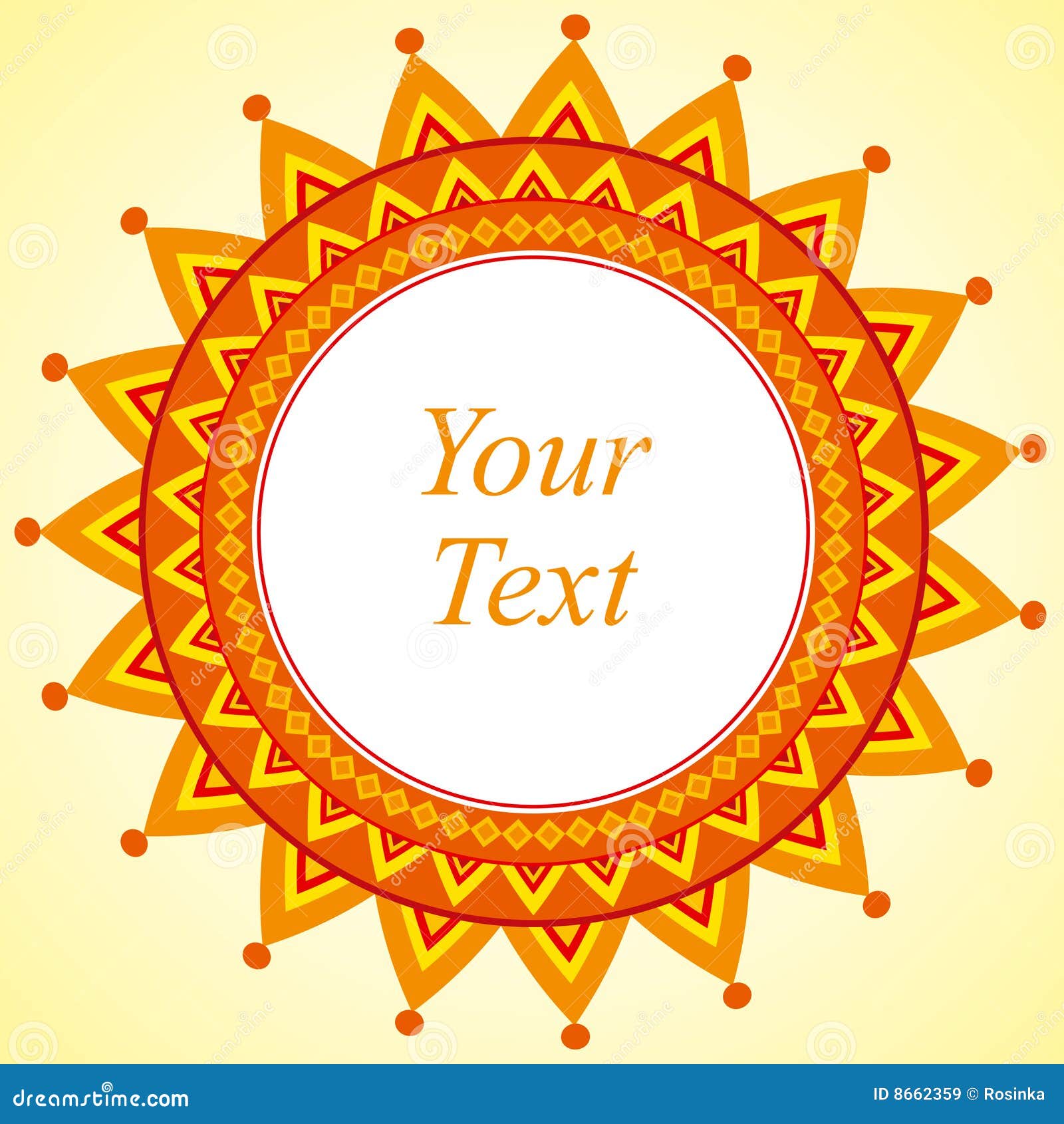 Ornamental sun frame stock vector. Illustration of sunny - 8662359