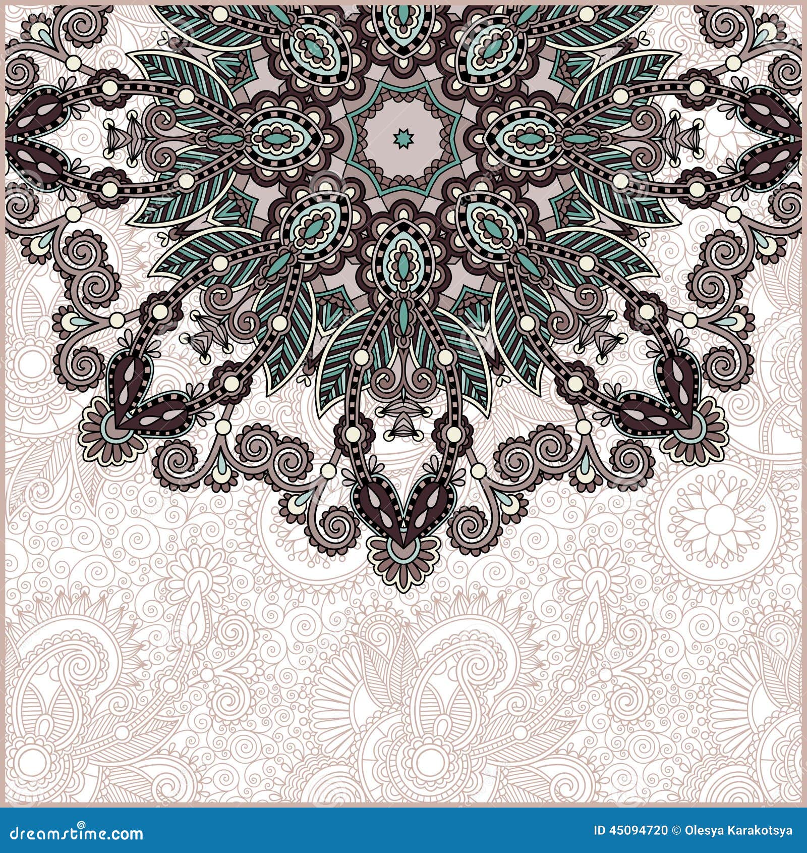 Ornamental Template with Circle Floral Background Stock Vector ...