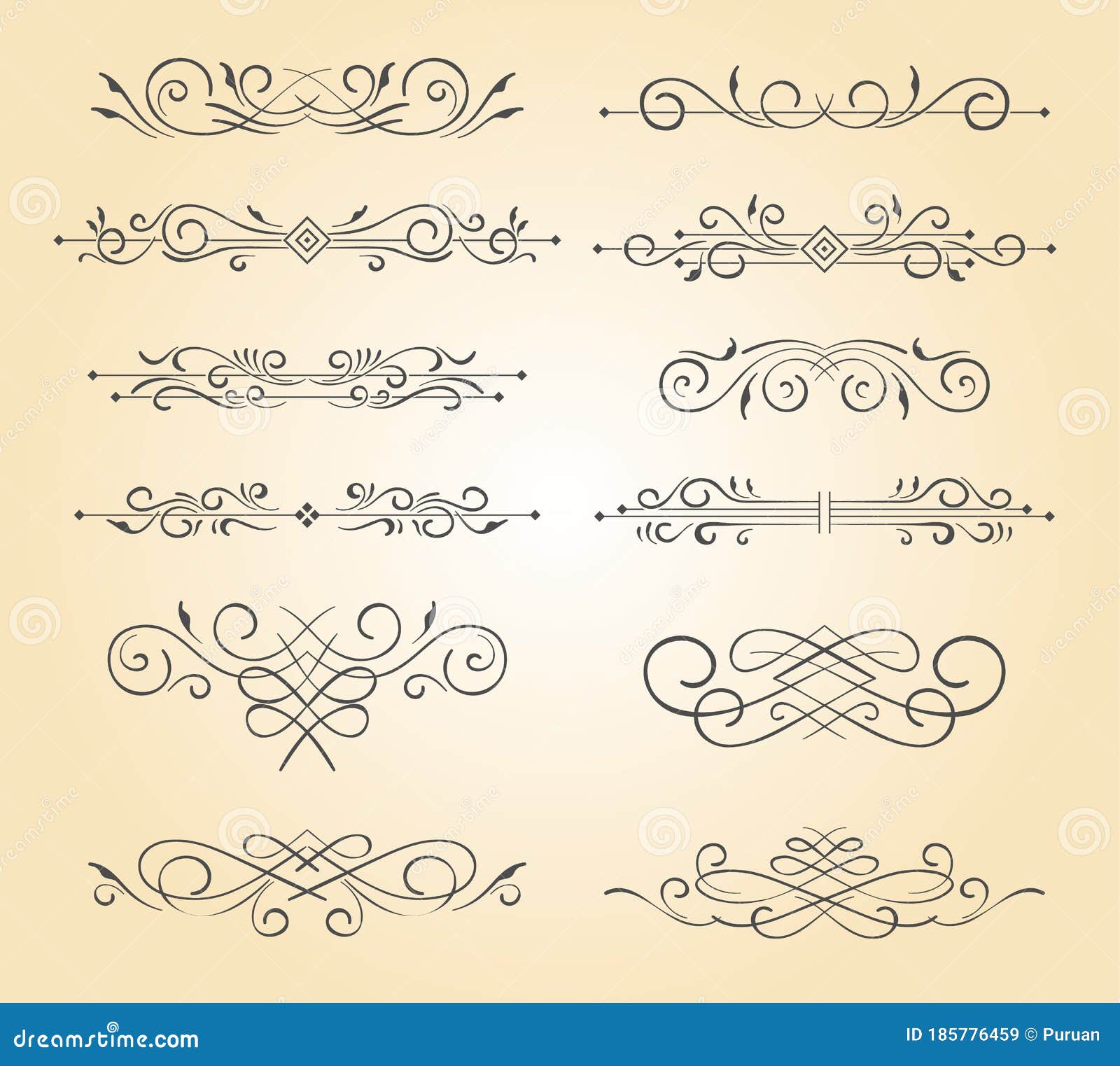 Ornamental text divider stock vector. Illustration of artistic - 185776459