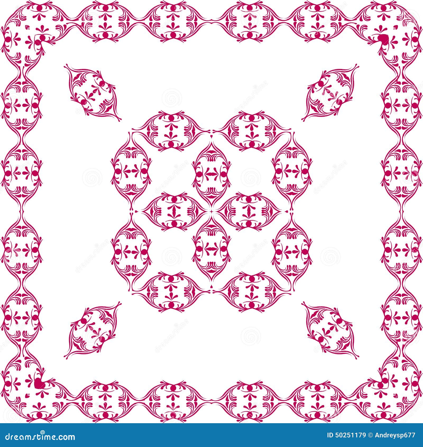 Ornamental Vector Frame with Center Stock Vector - Illustration of ...
