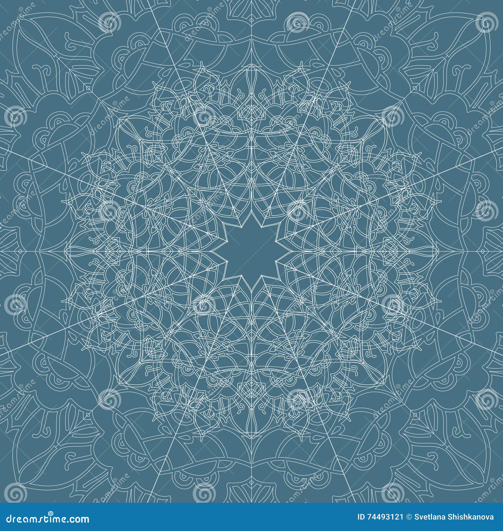 Ornamental Vector Mandala on the Blue Background Stock Vector ...
