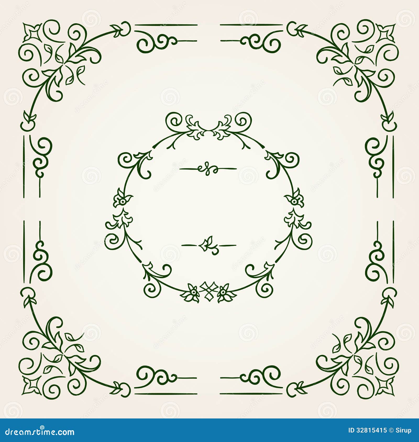 Ornamental Vintage Rectangular Border Frame Stock Vector - Illustration ...
