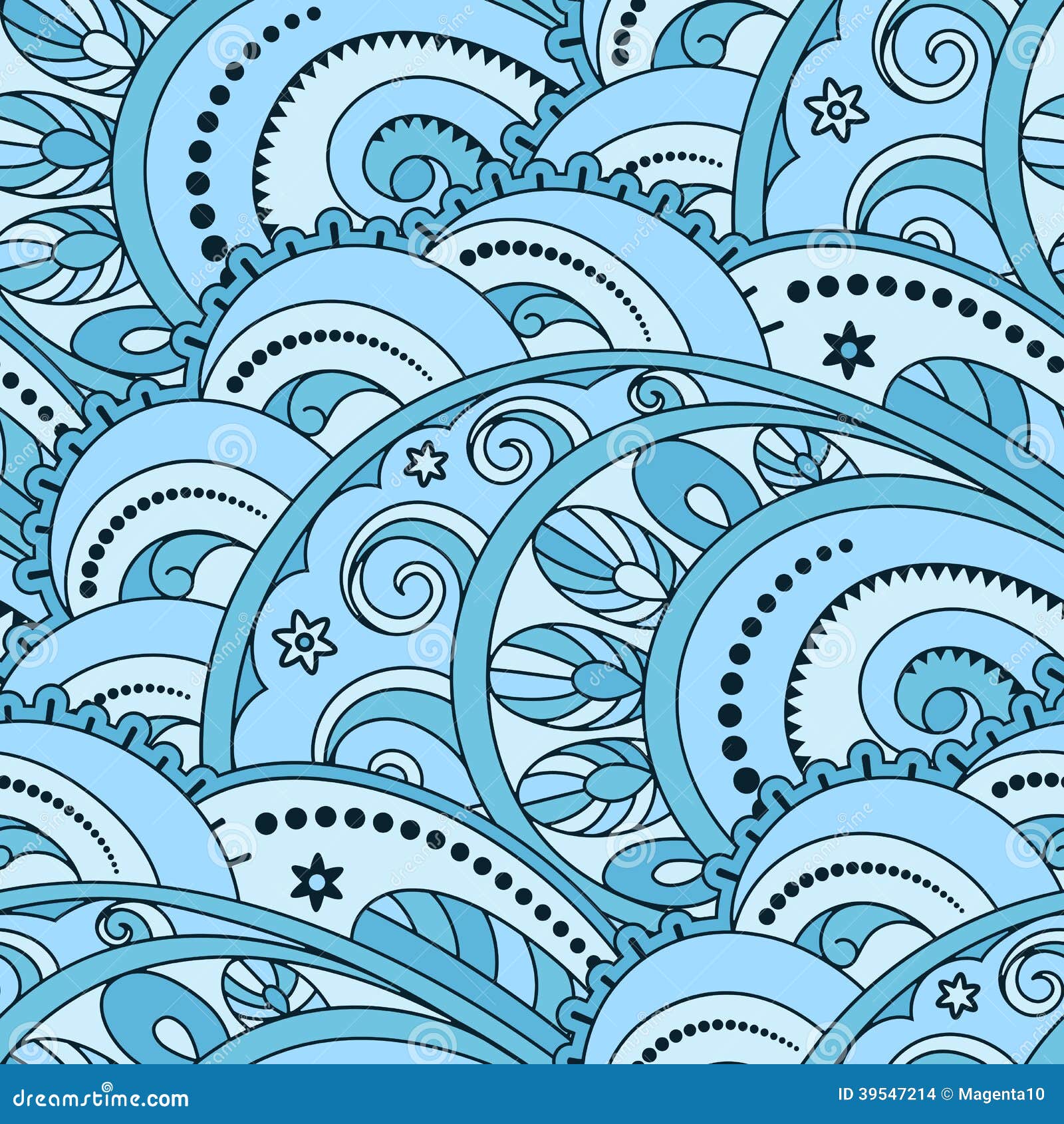 Ornamental Waves Zentangle Pattern. Creative Textile Swatch Or ...