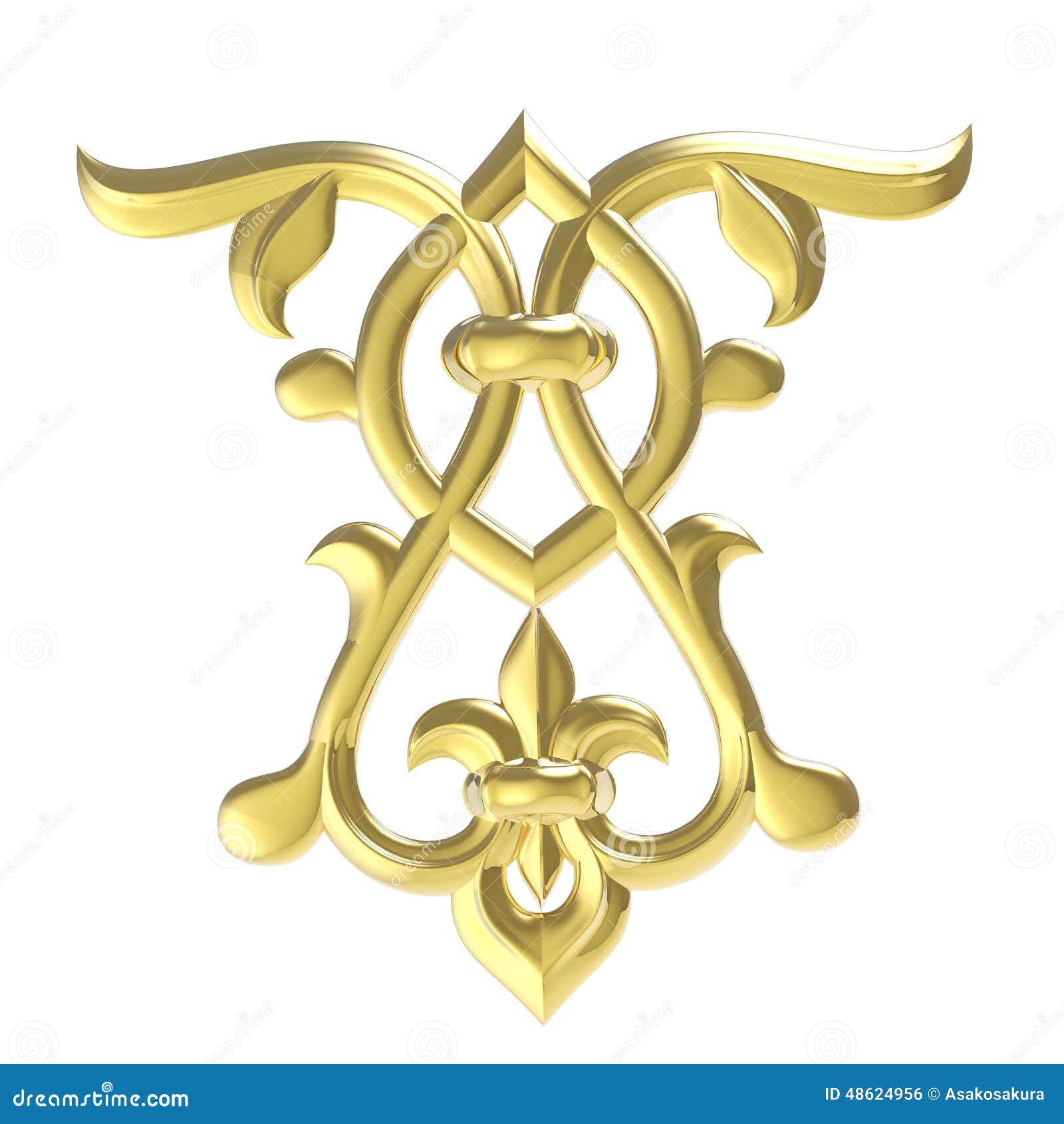 Ornamental Work of Gold. Floral Design Element Stock Illustration ...