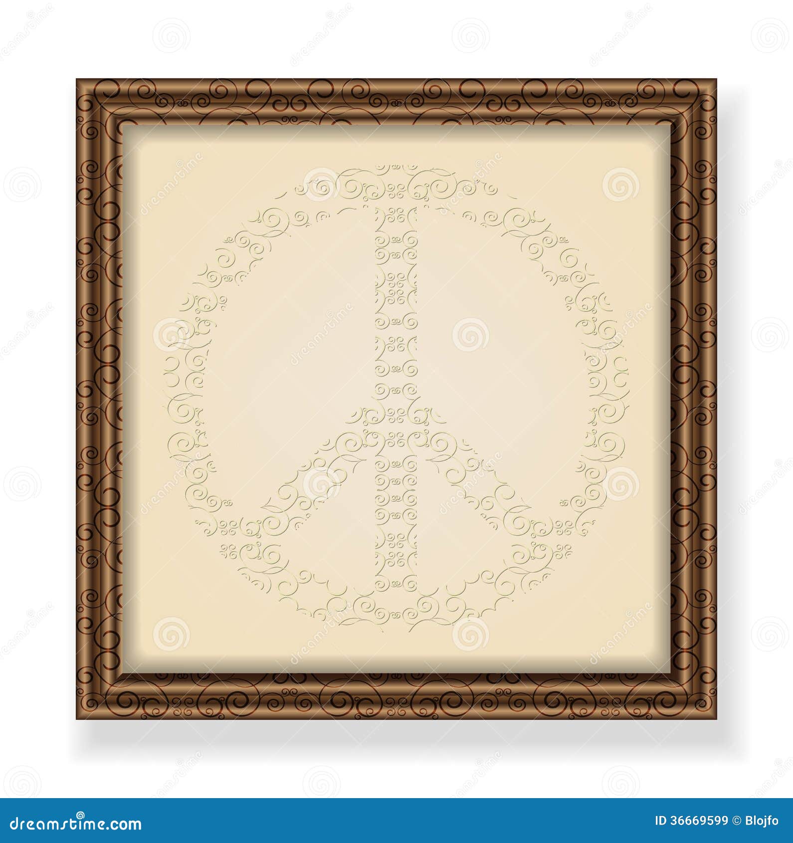 Ornamented peace stock vector. Illustration of silhouette - 36669599