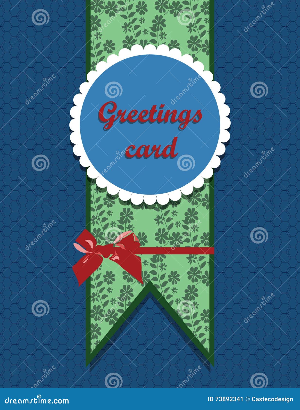 Ornamented Round Greetings Card Stock Vector - Illustration of motif ...