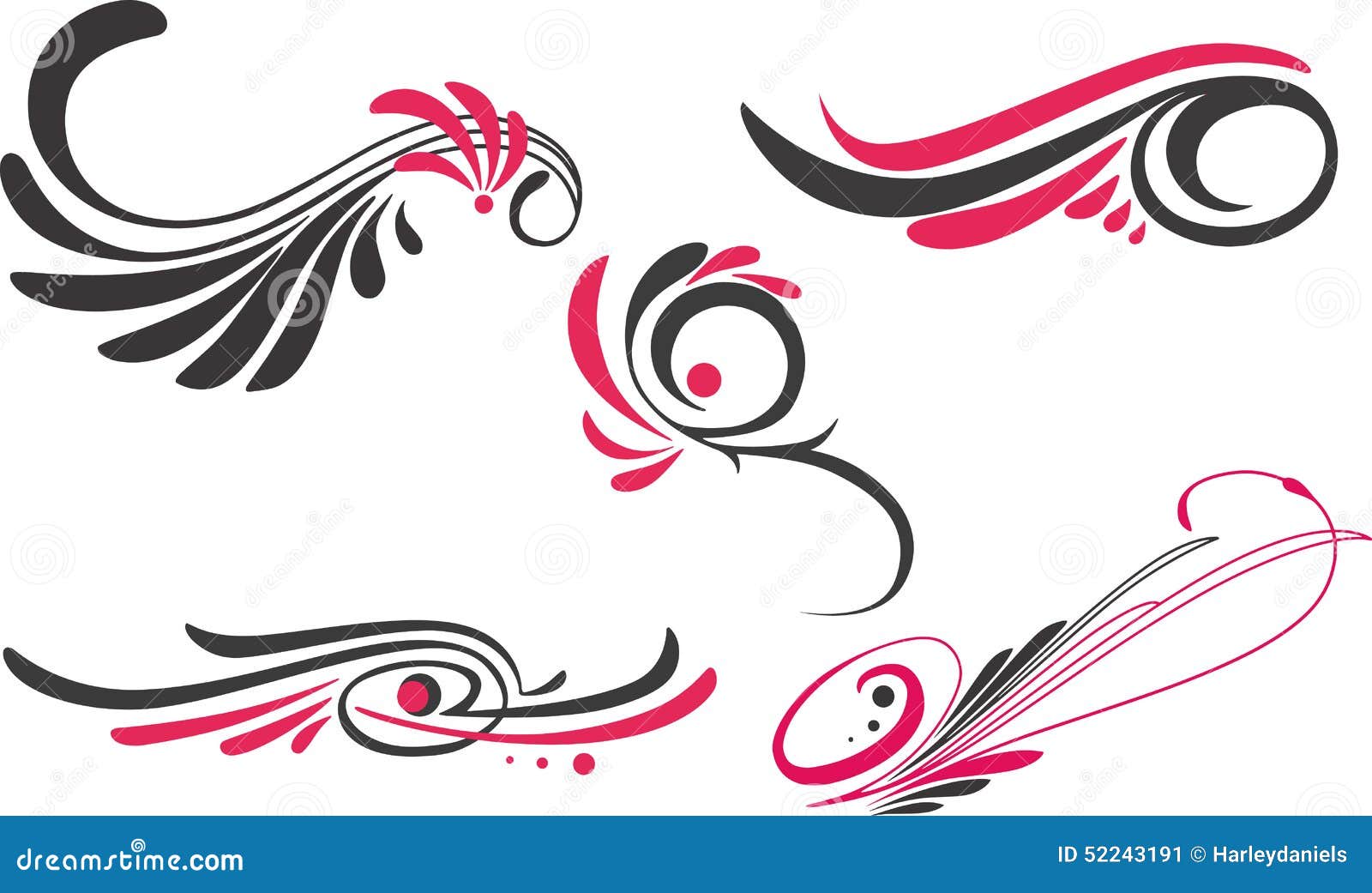 5 ornamento das riscas ilustração do vetor. Ilustração de redemoinho ...