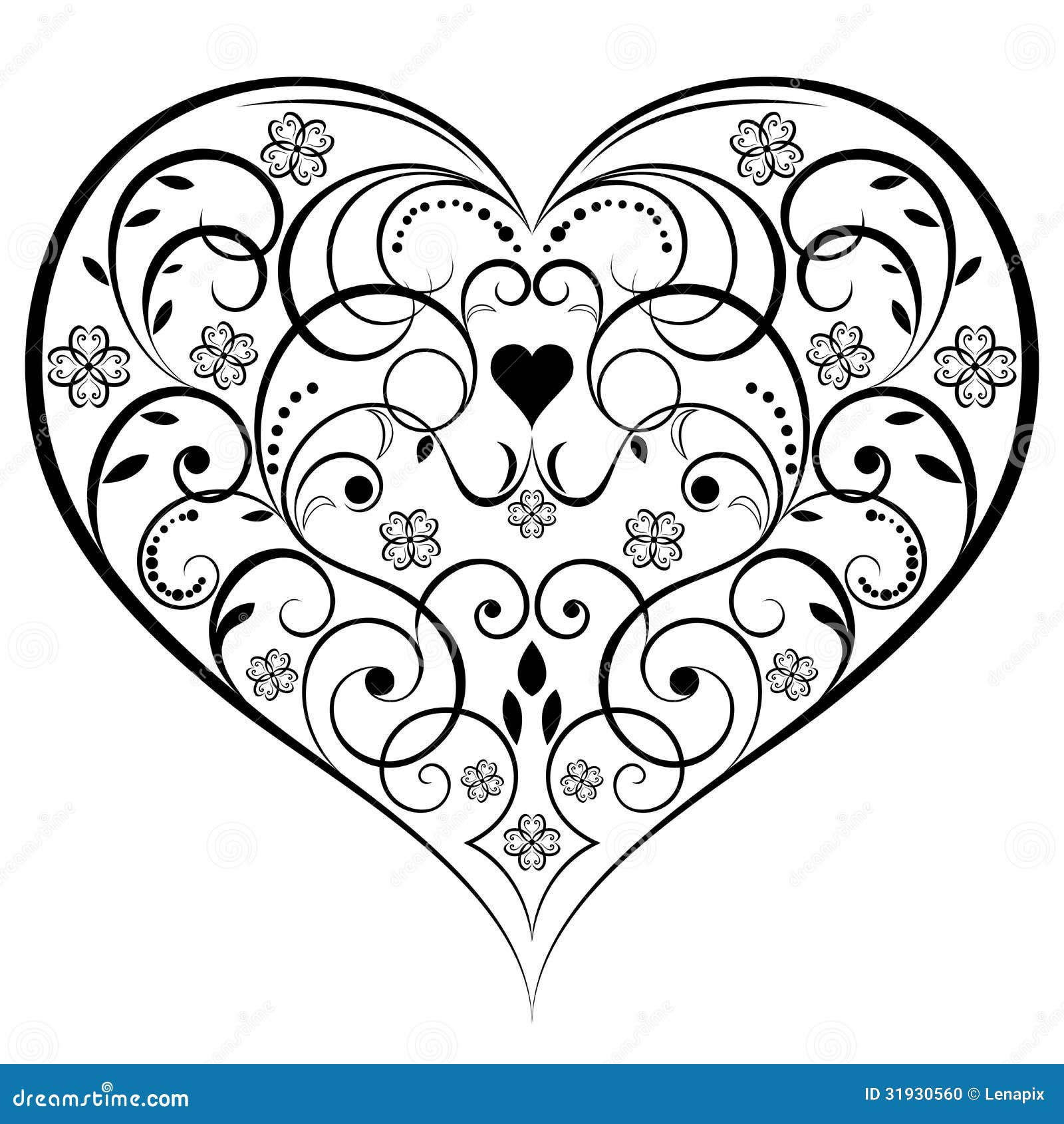 Ornamento a Forma Di Del Cuore Astratto Illustrazione Vettoriale ...