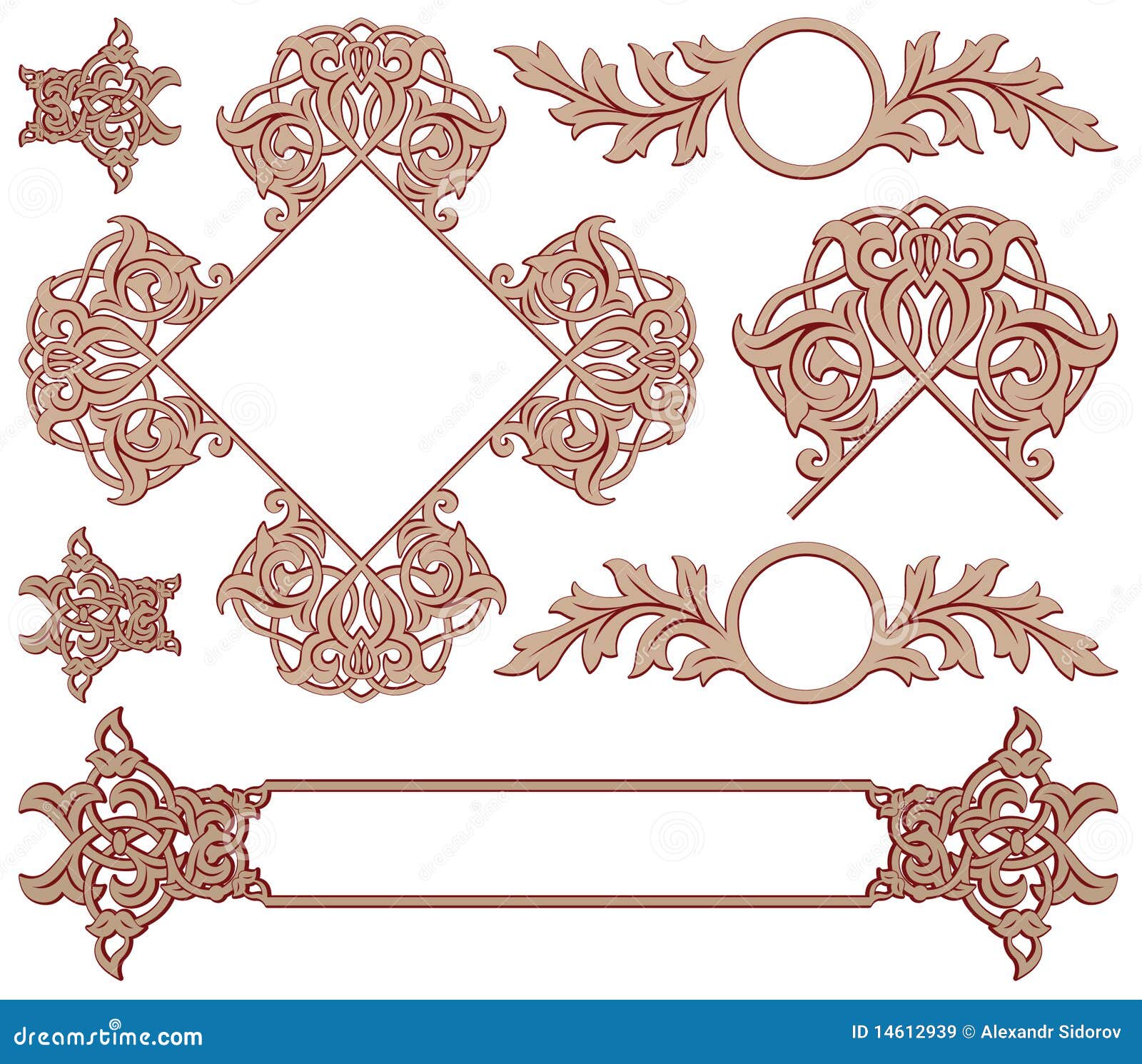 Ornamento medieval ilustración del vector. Ilustración de floral - 14612939
