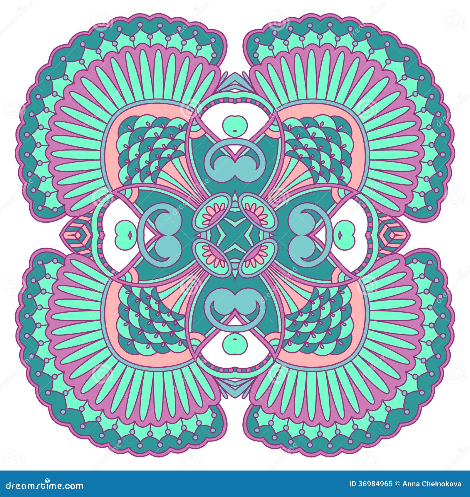 Ornamento Redondo Do Vetor. Ilustração do Vetor - Ilustração de azul ...