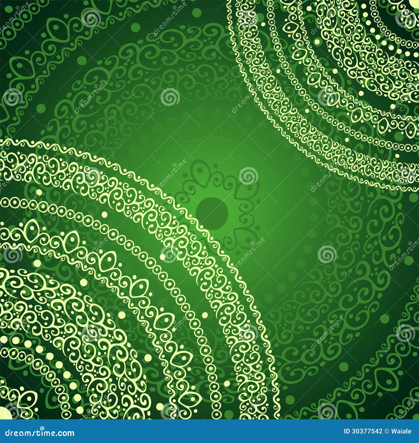 Ornamento Redondo Verde En El Estilo Del Este (vector) Ilustración del ...