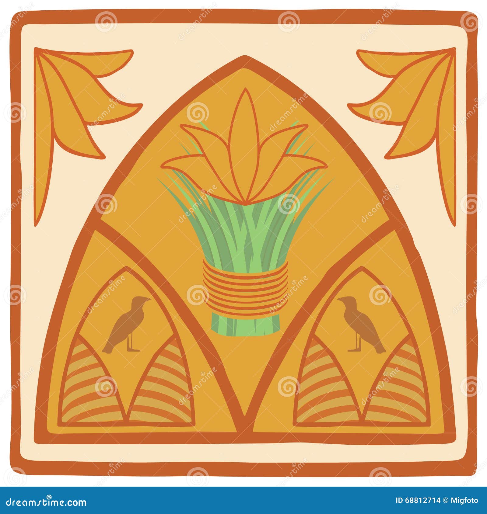 Ornamentos egipcios ilustración del vector. Ilustración de vector - 68812714