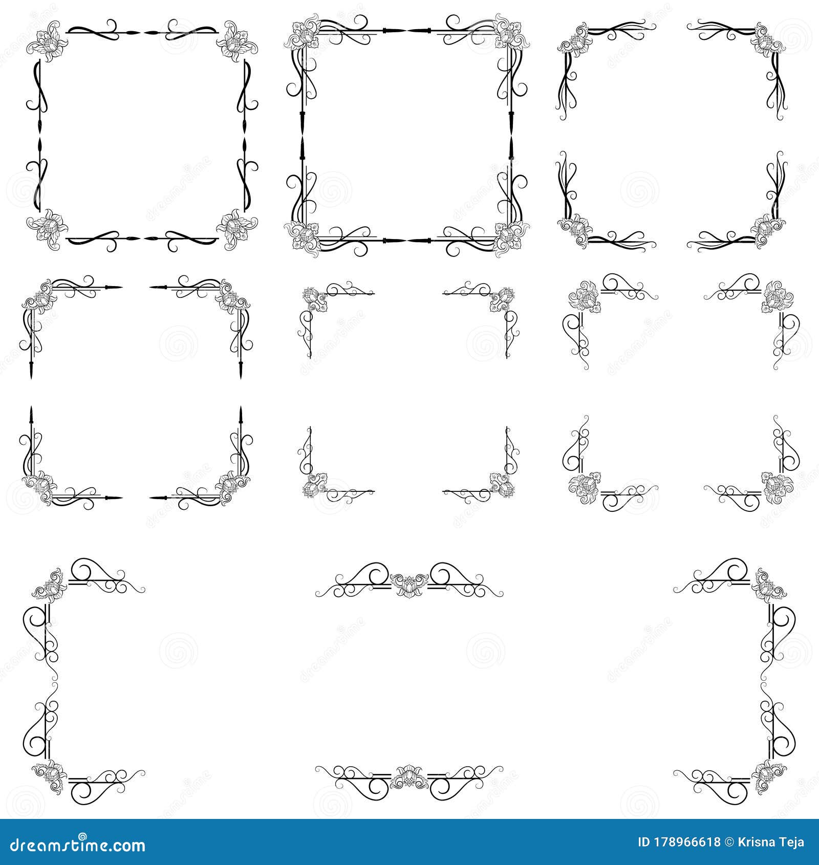 Ornaments Frames Separator Elements for Classic Vintage Wedding ...