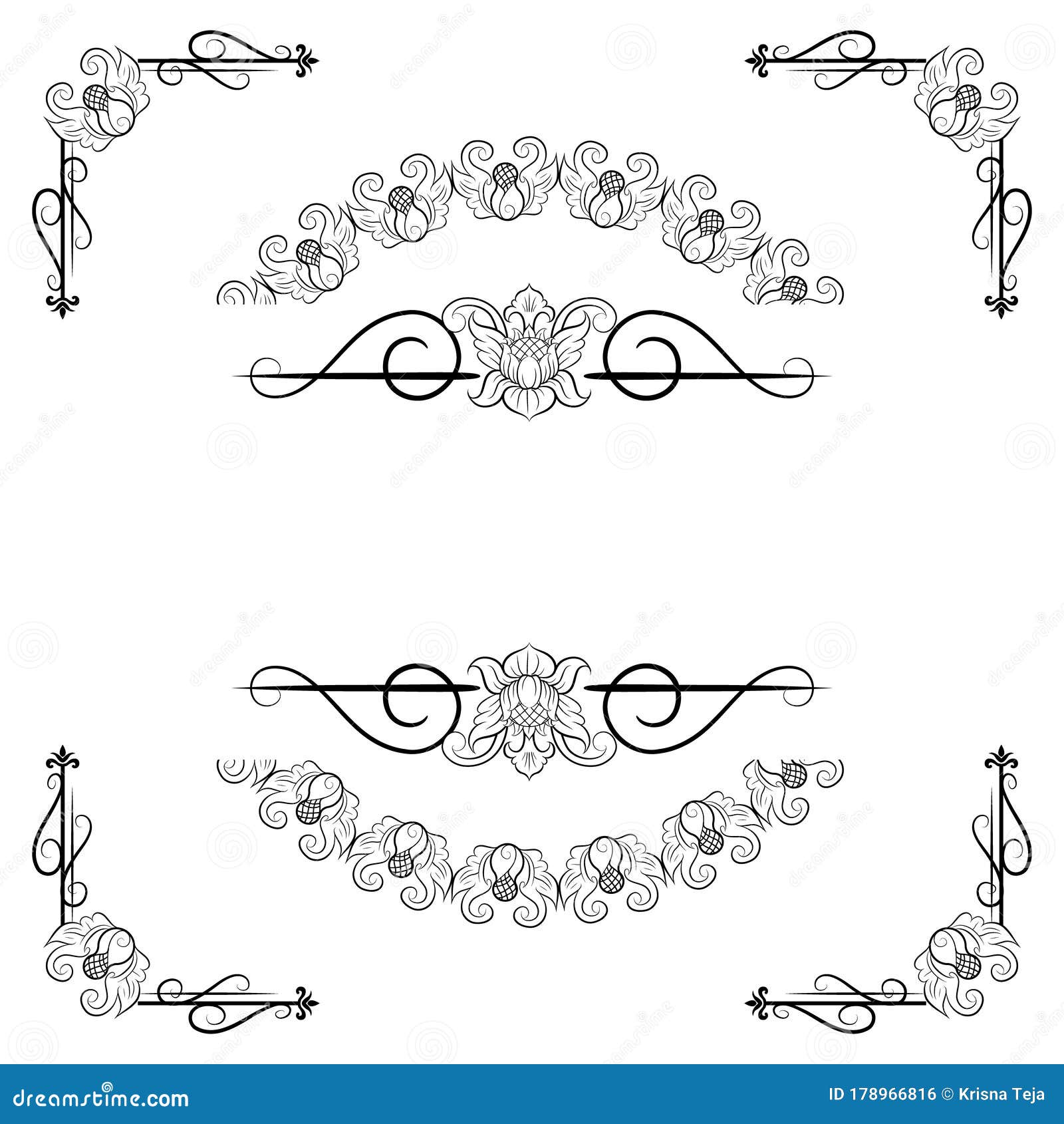 Ornaments Frames Separator Elements for Classic Vintage Wedding ...