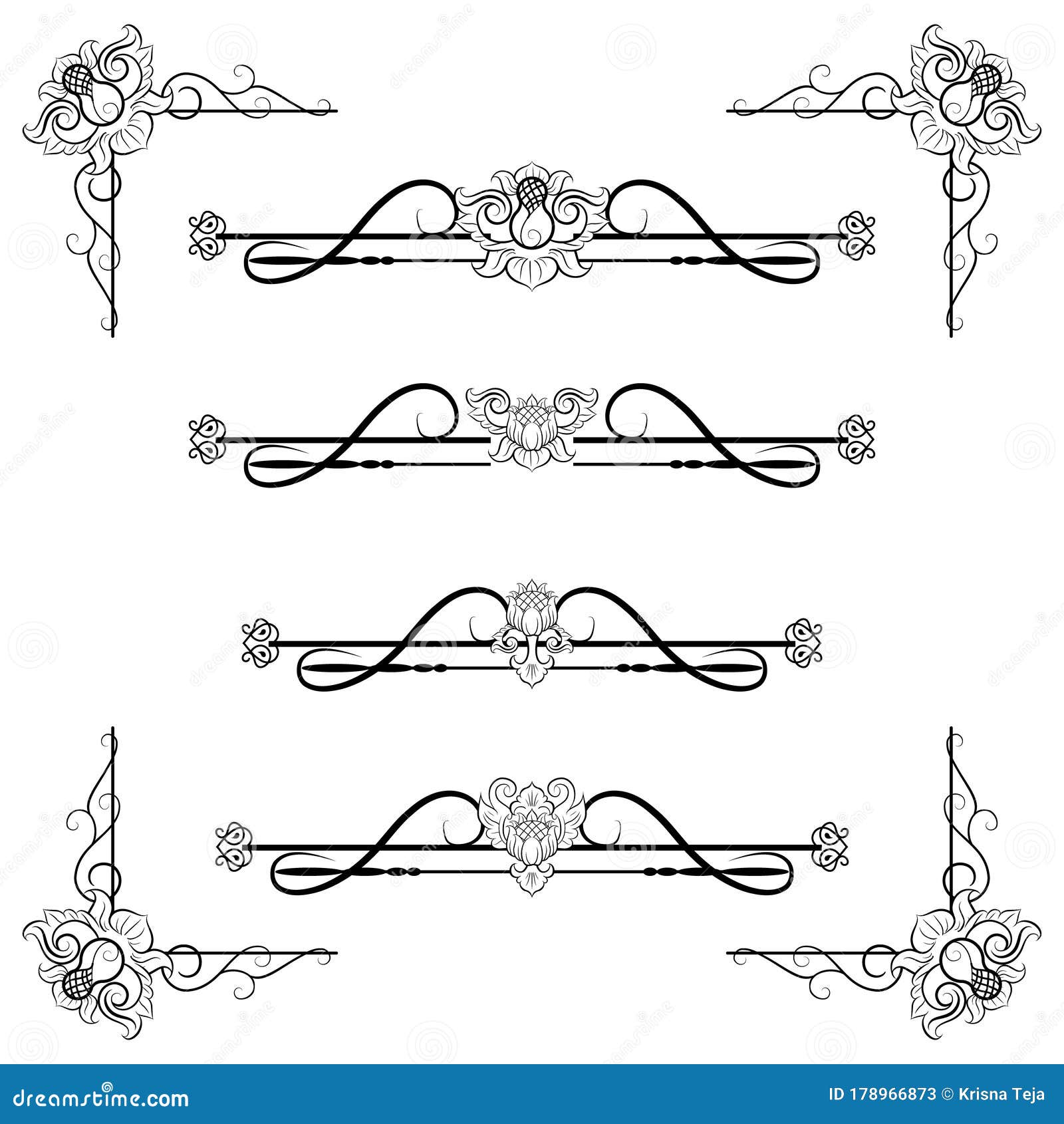 Ornaments Frames Separator Elements for Classic Vintage Wedding ...