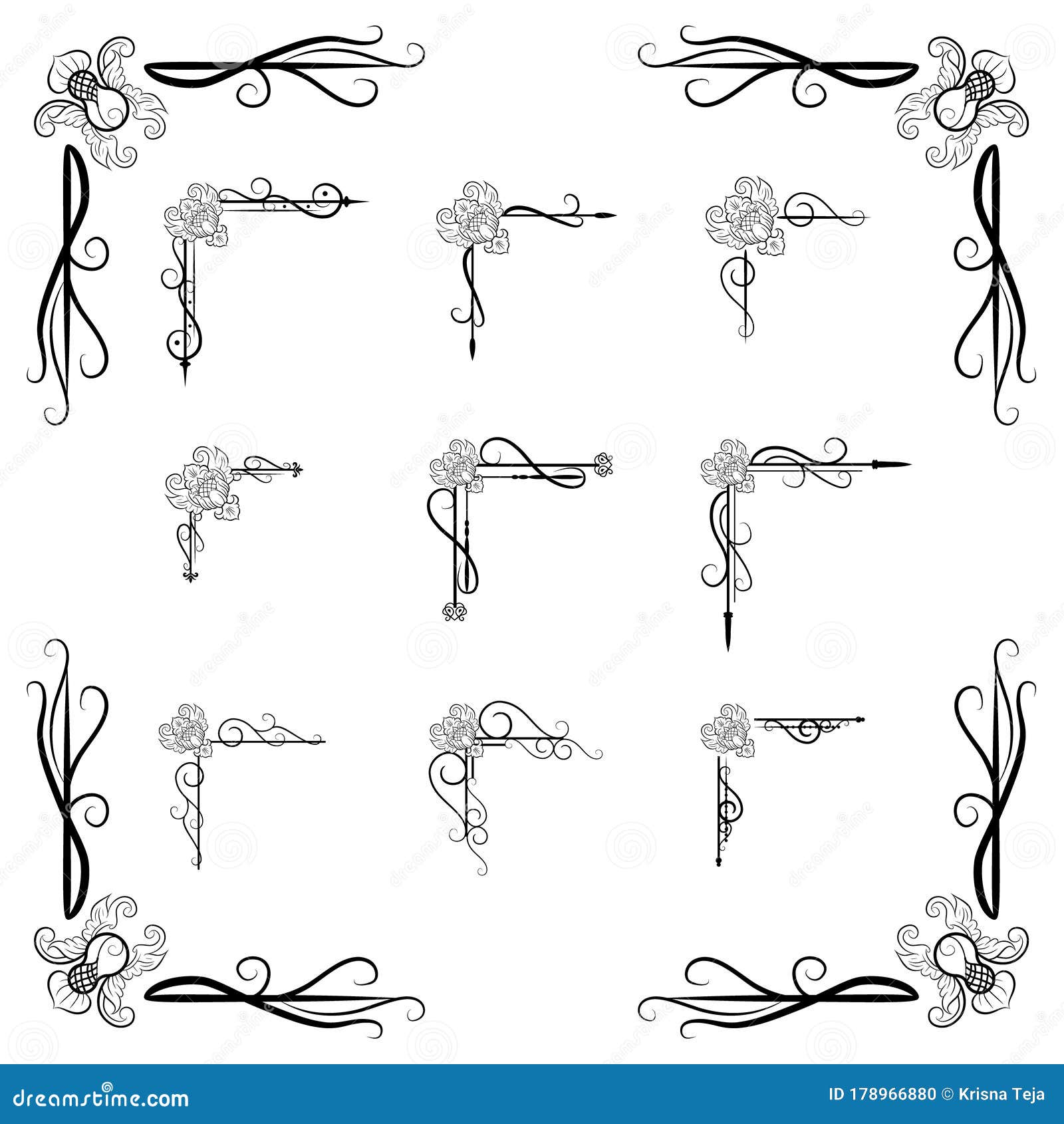 Ornaments Frames Separator Elements for Classic Vintage Wedding ...