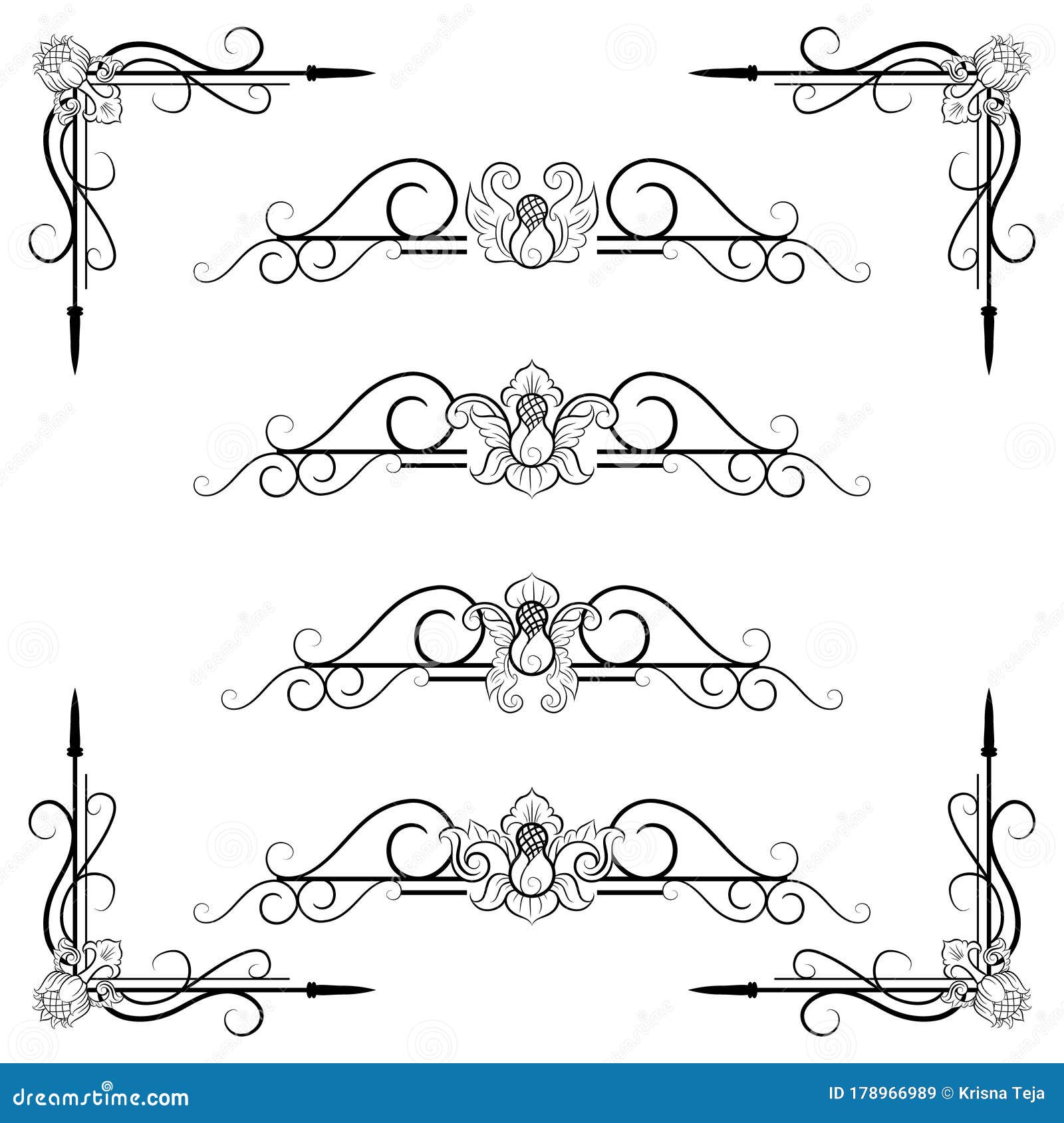 Ornaments Frames Separator Elements for Classic Vintage Wedding ...