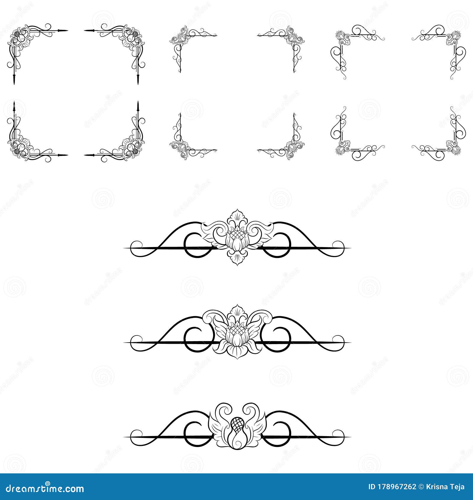Ornaments Frames Separator Elements for Classic Vintage Wedding ...