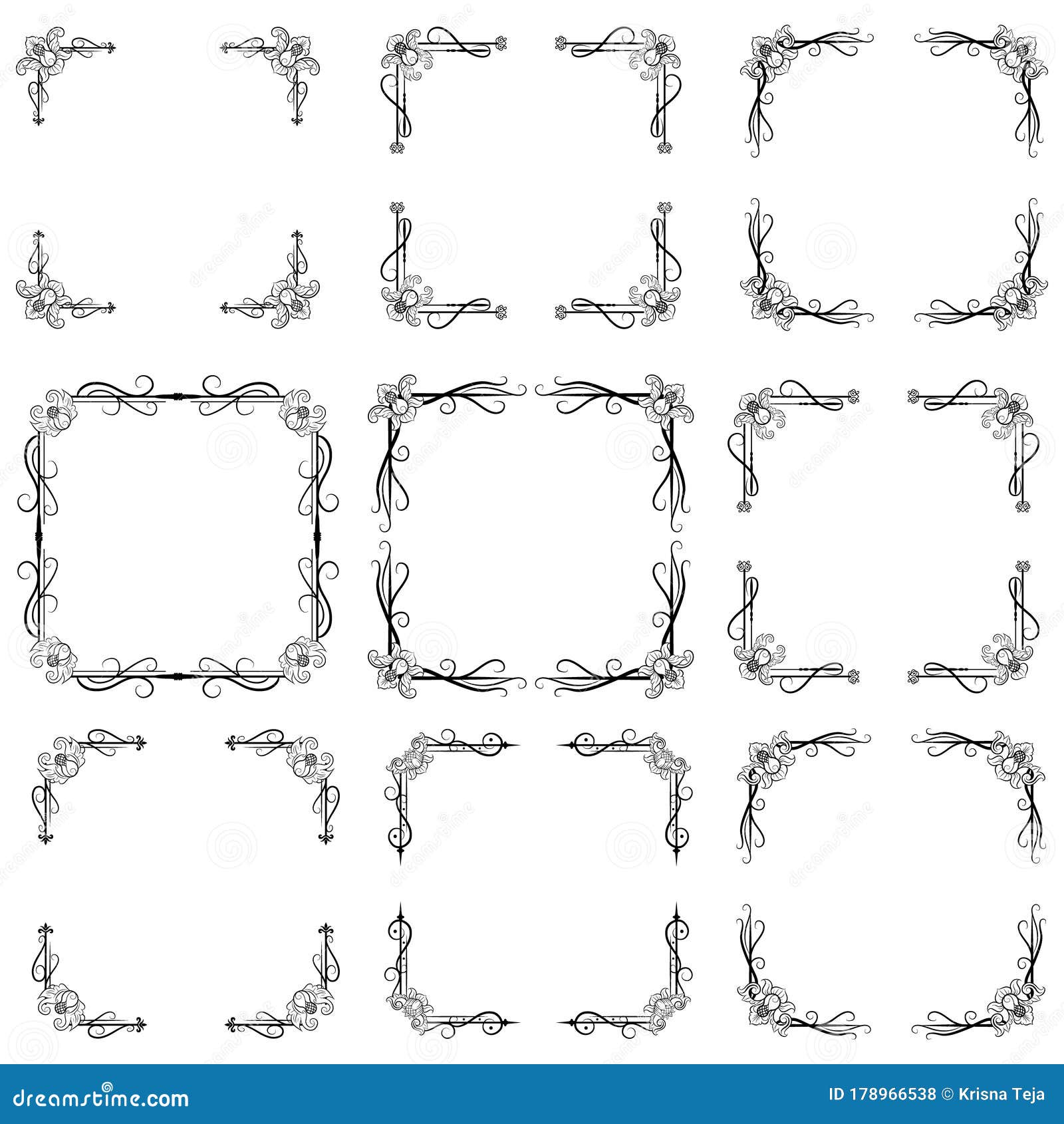 Ornaments Frames Separator Elements for Classic Vintage Wedding ...