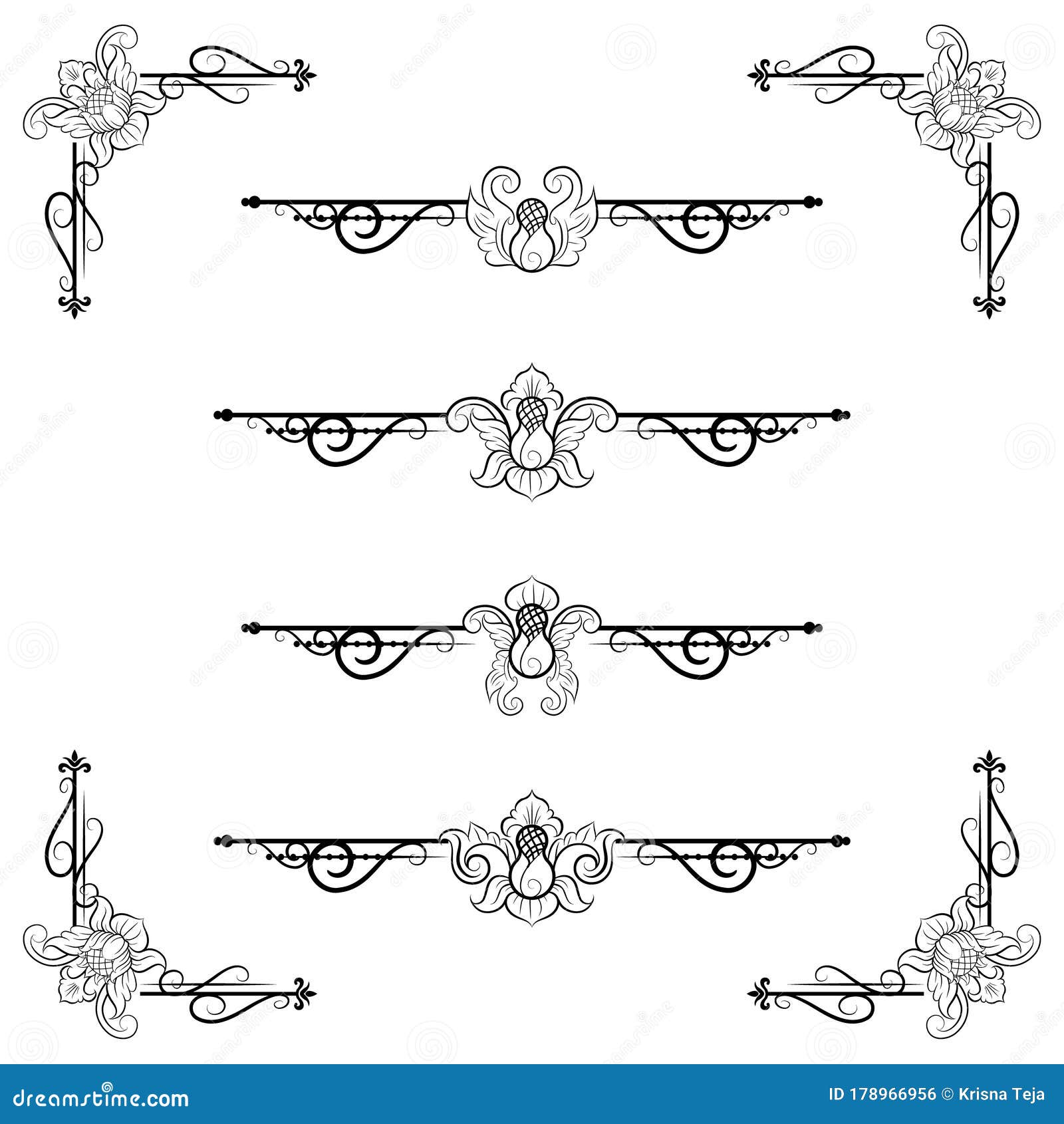 Ornaments Frames Separator Elements for Classic Vintage Wedding ...