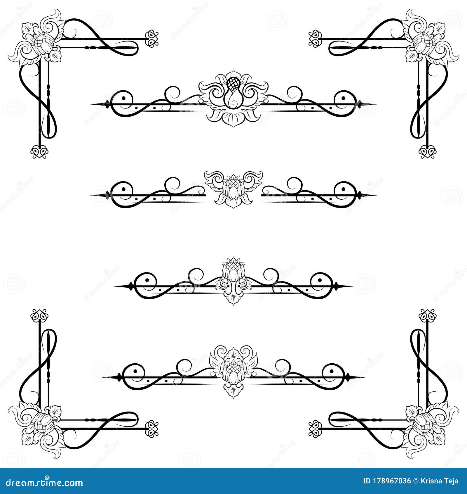 Ornaments Frames Separator Elements for Classic Vintage Wedding ...
