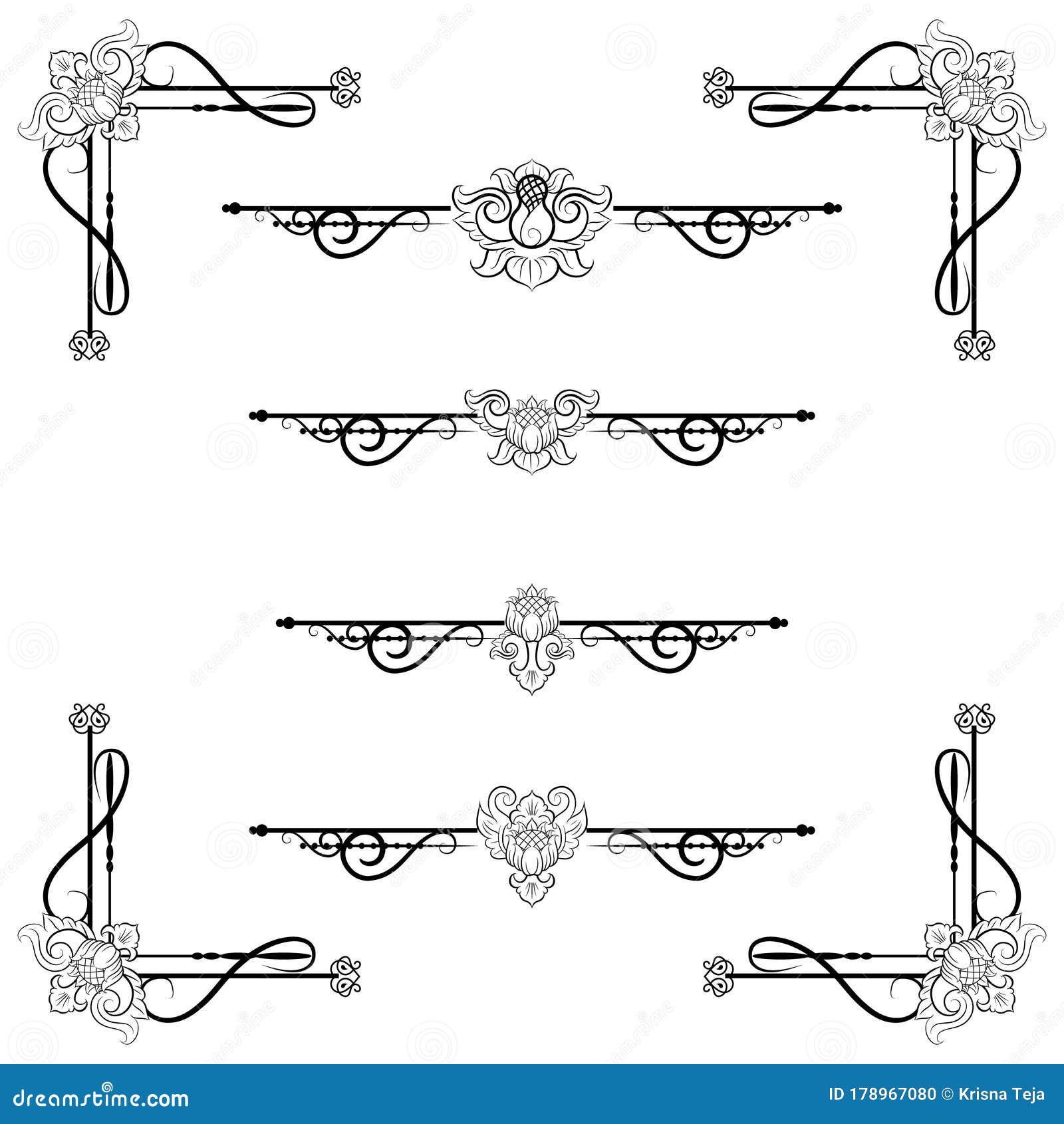 Ornaments Frames Separator Elements for Classic Vintage Wedding ...