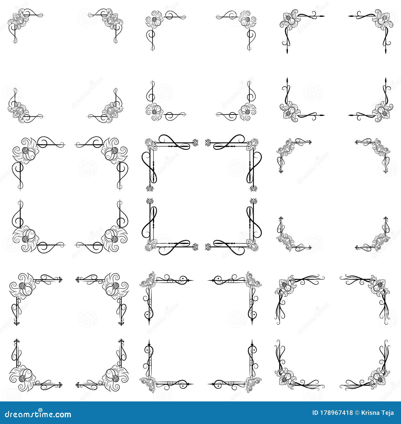 Ornaments Frames Separator Elements for Classic Vintage Wedding ...