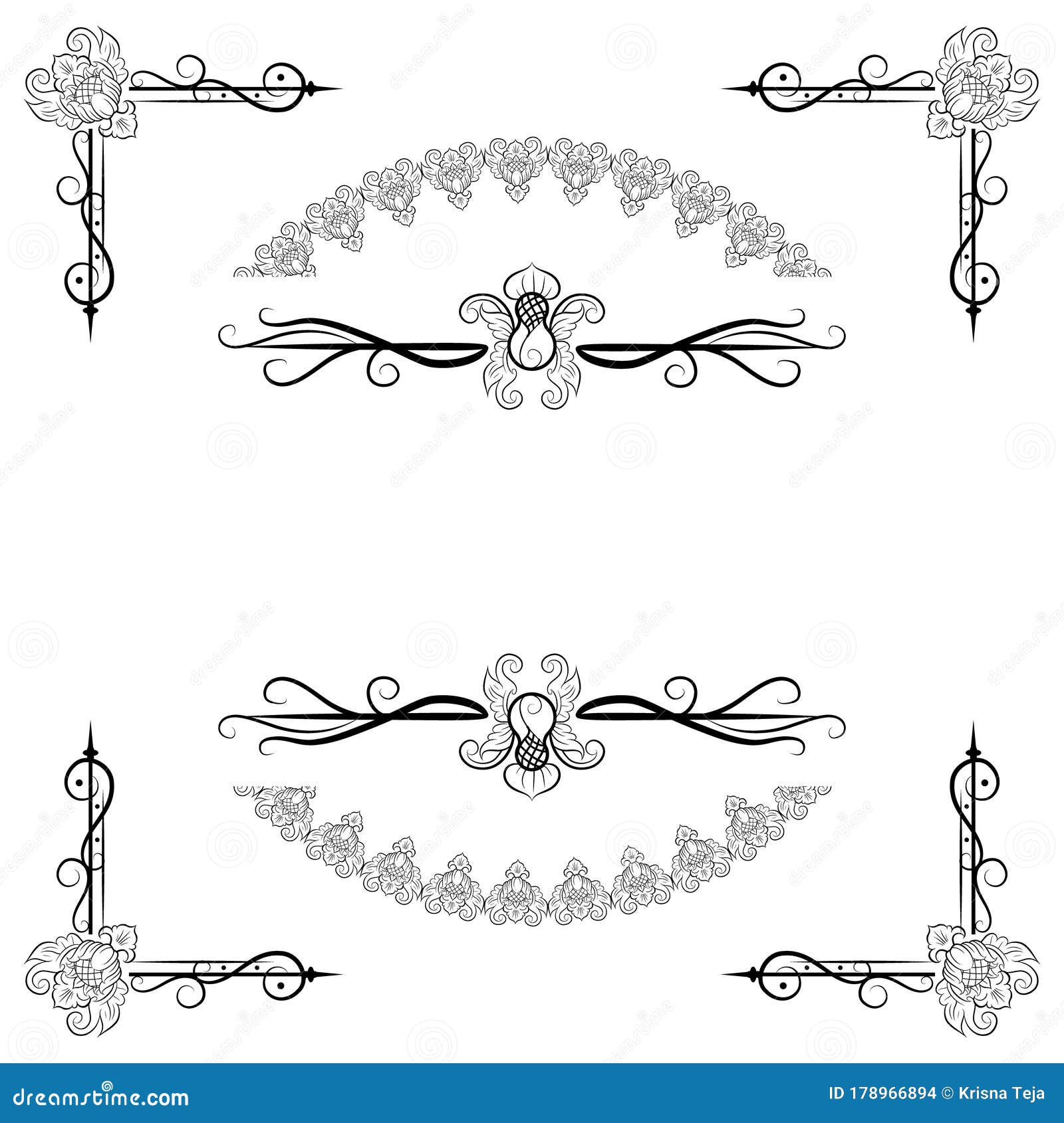 Ornaments Frames Separator Elements for Classic Vintage Wedding ...
