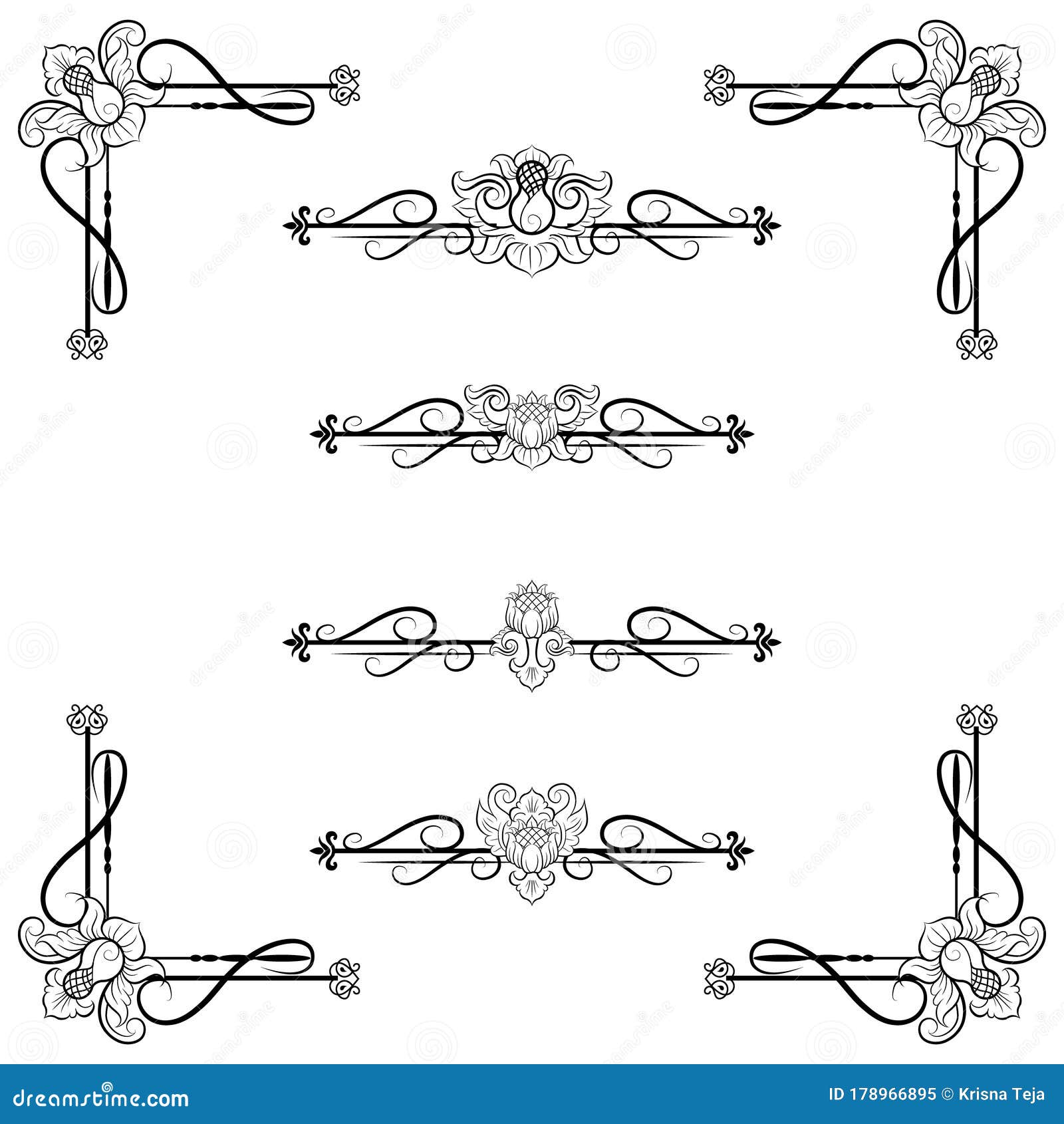 Ornaments Frames Separator Elements for Classic Vintage Wedding ...