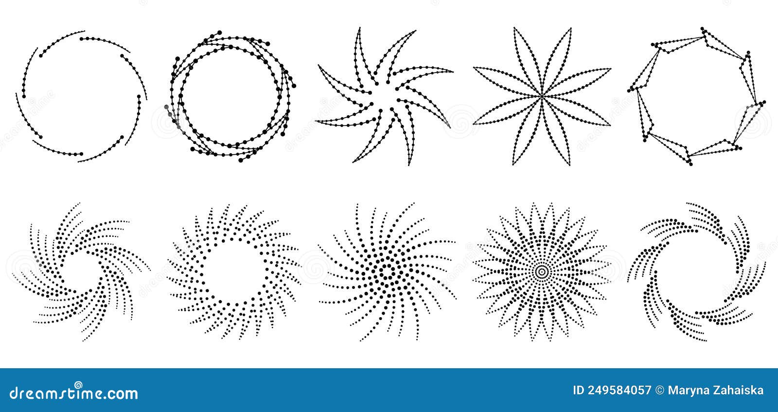 Ornaments Made of Dots and Lines. Stock Vector - Illustration of ...