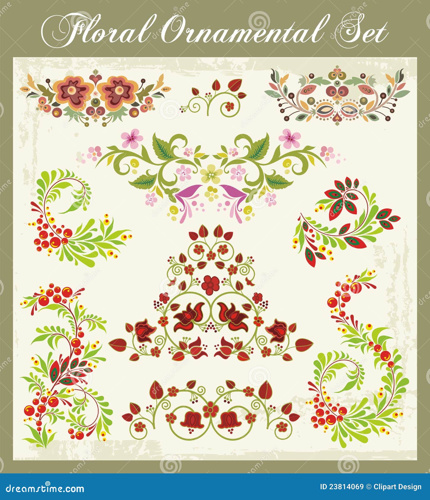 Ornaments in Russian Style stock vector. Illustration of craft - 23814069
