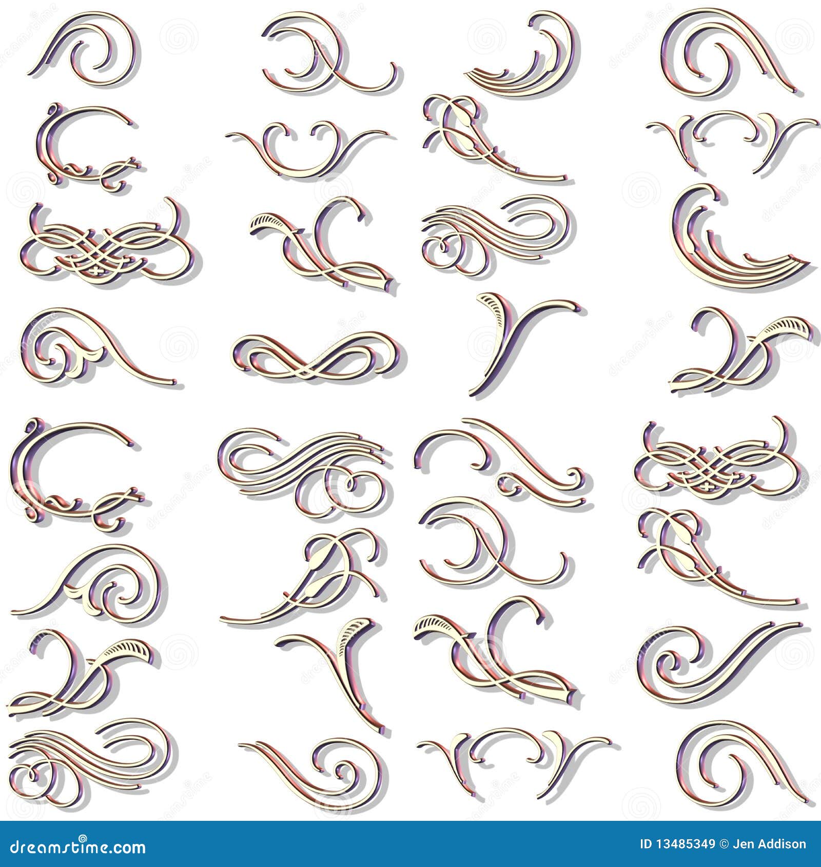 Ornaments and Scrolls Vector Stock Vector - Illustration of curve ...