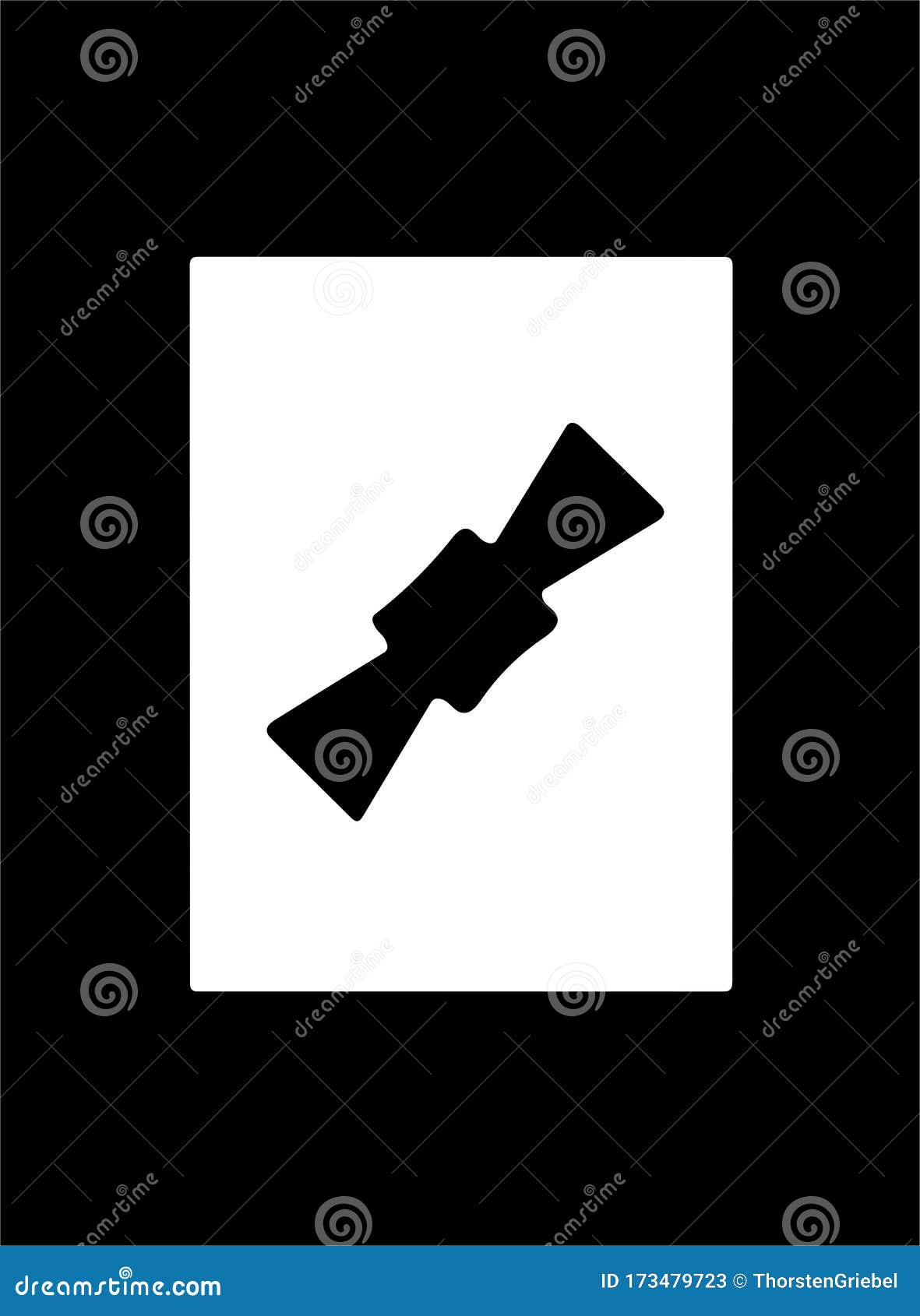 Ornate Abstract Black Symbol on White Background and Black Frame Stock ...
