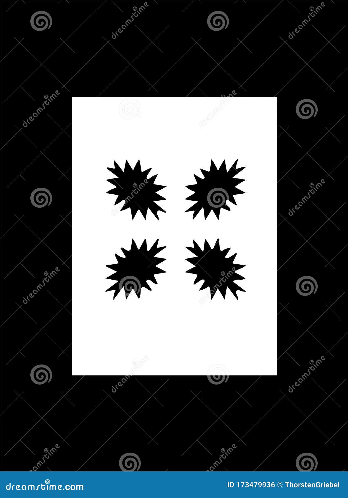 Ornate Abstract Black Symbol on White Background and Black Frame Stock ...