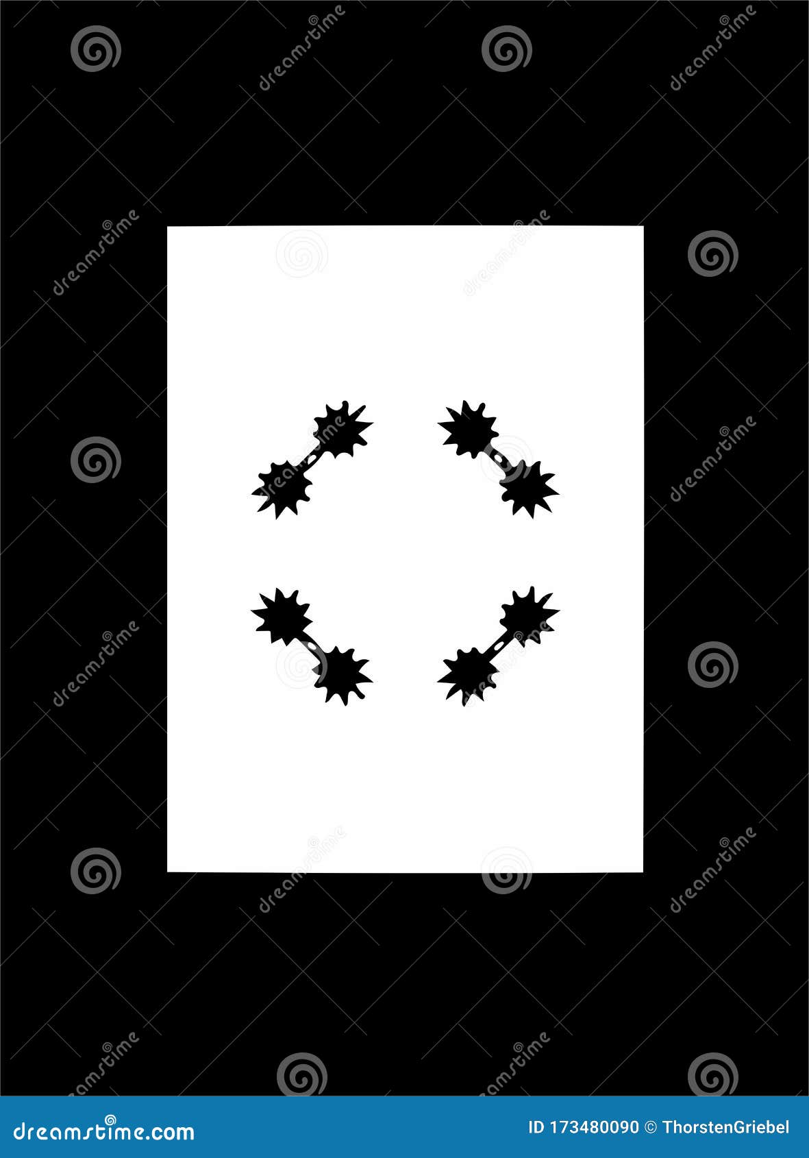 Ornate Abstract Black Symbol on White Background and Black Frame Stock ...