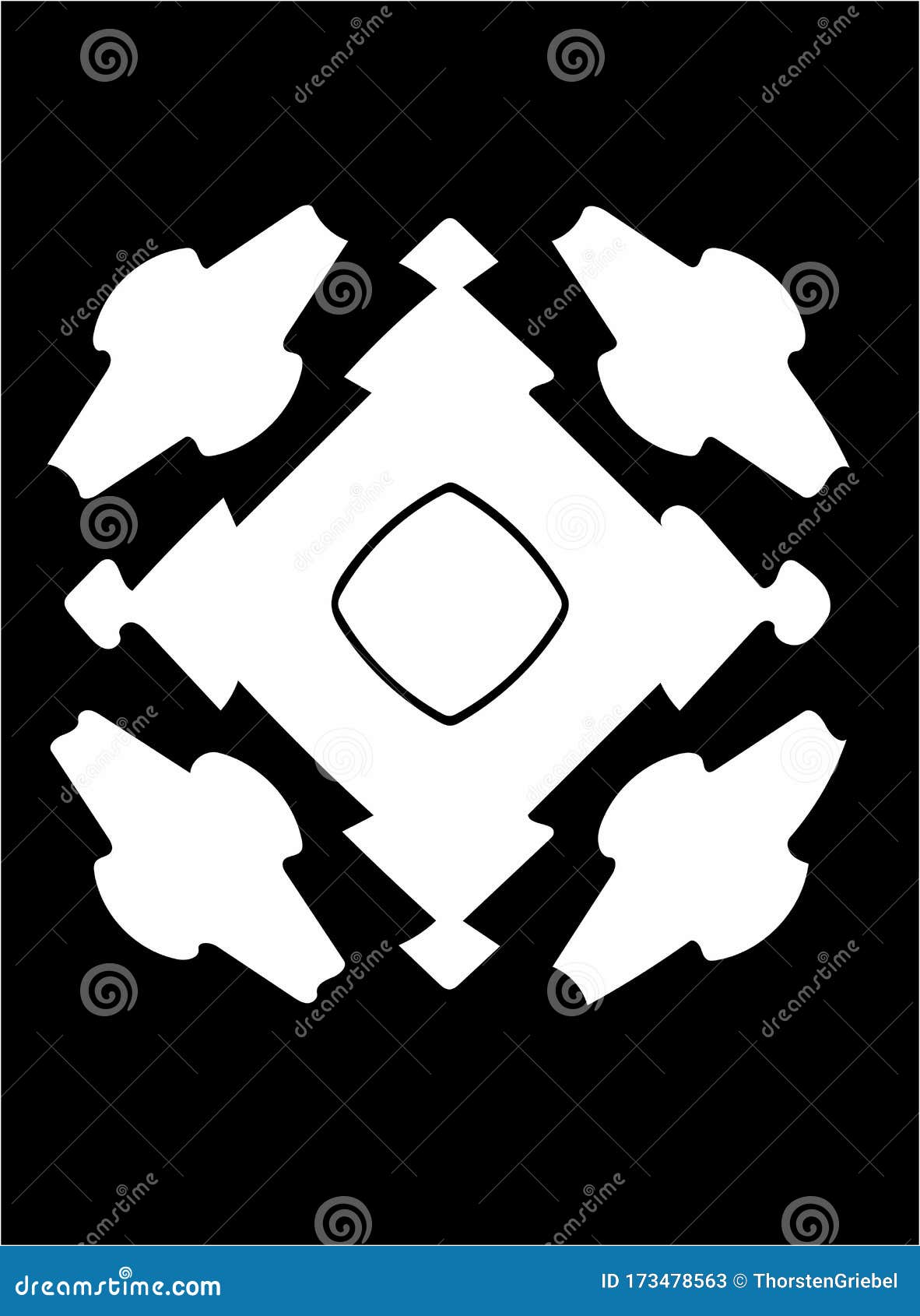 White Symbol on Black Background Stock Illustration - Illustration of ...