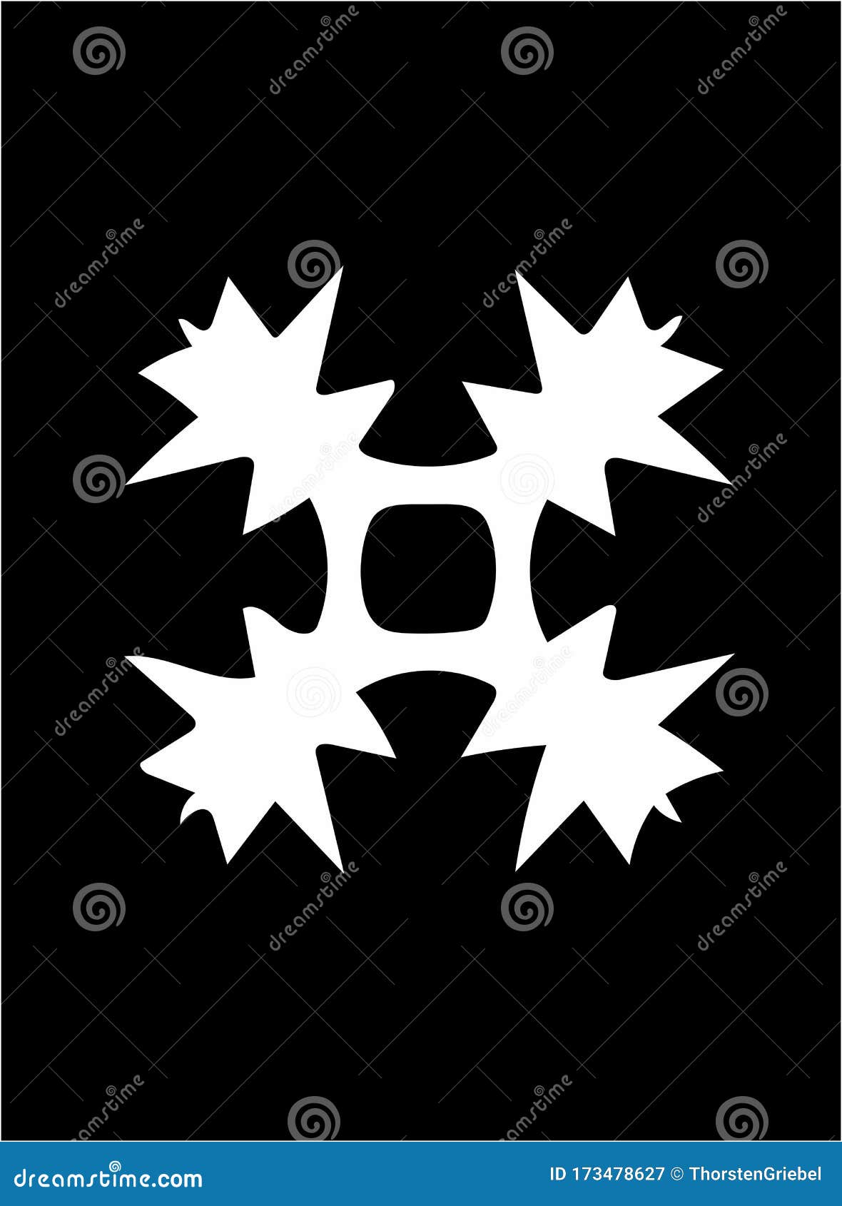 White Symbol on Black Background Stock Illustration - Illustration of ...