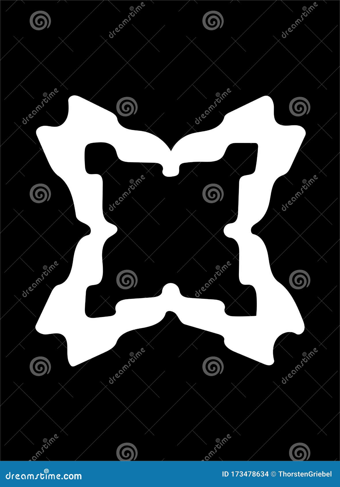 White Symbol on Black Background Stock Illustration - Illustration of ...