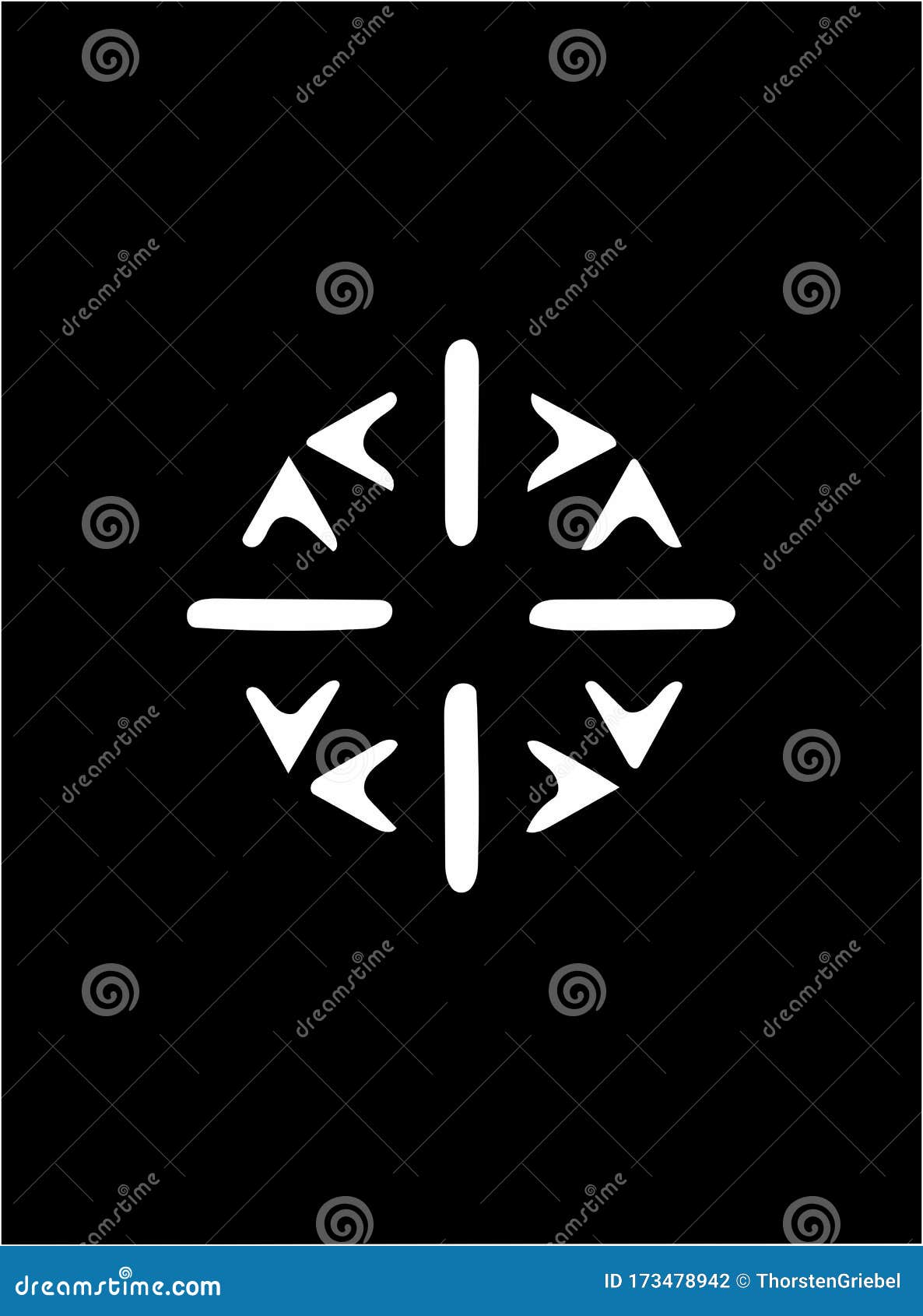 White Symbol on Black Background Stock Illustration - Illustration of ...
