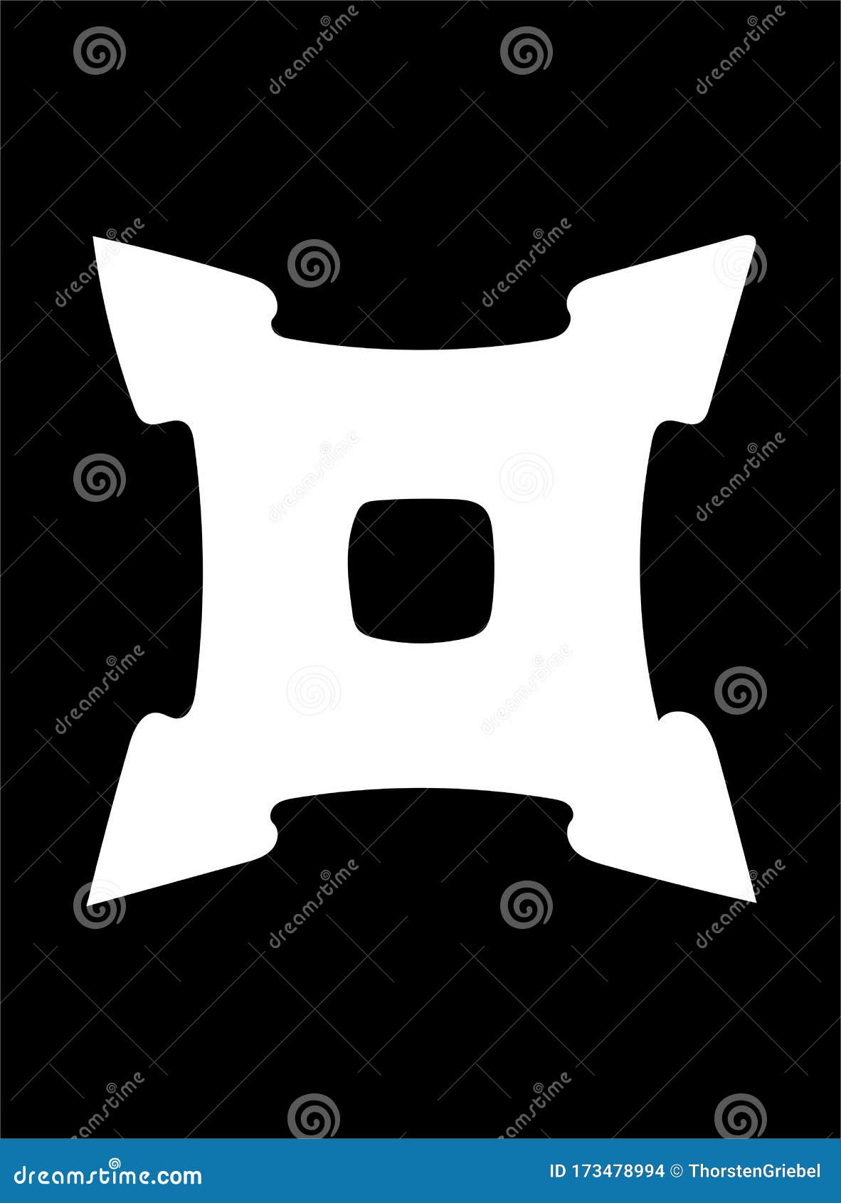 White Symbol on Black Background Stock Illustration - Illustration of ...