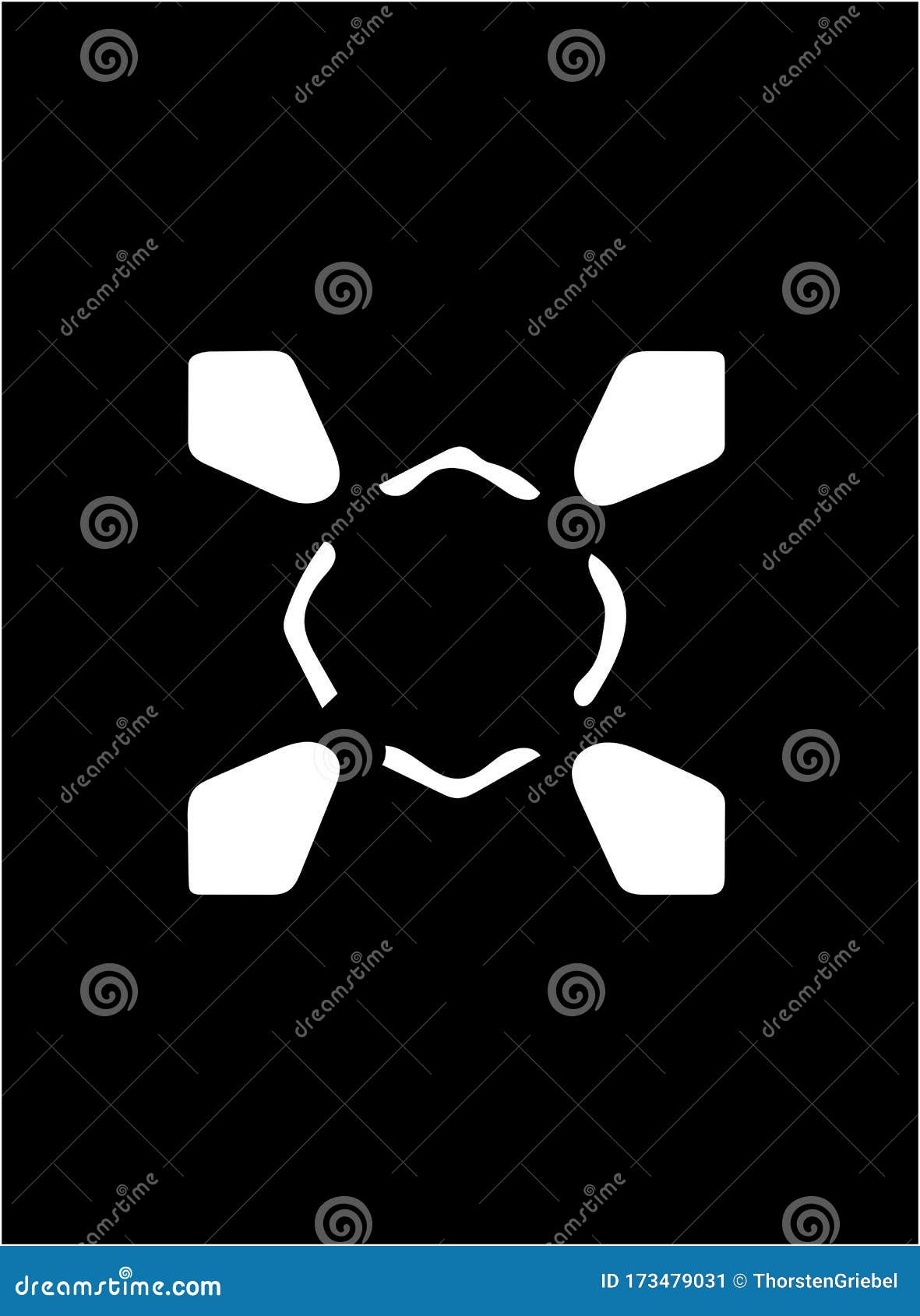 White Symbol on Black Background Stock Illustration - Illustration of ...