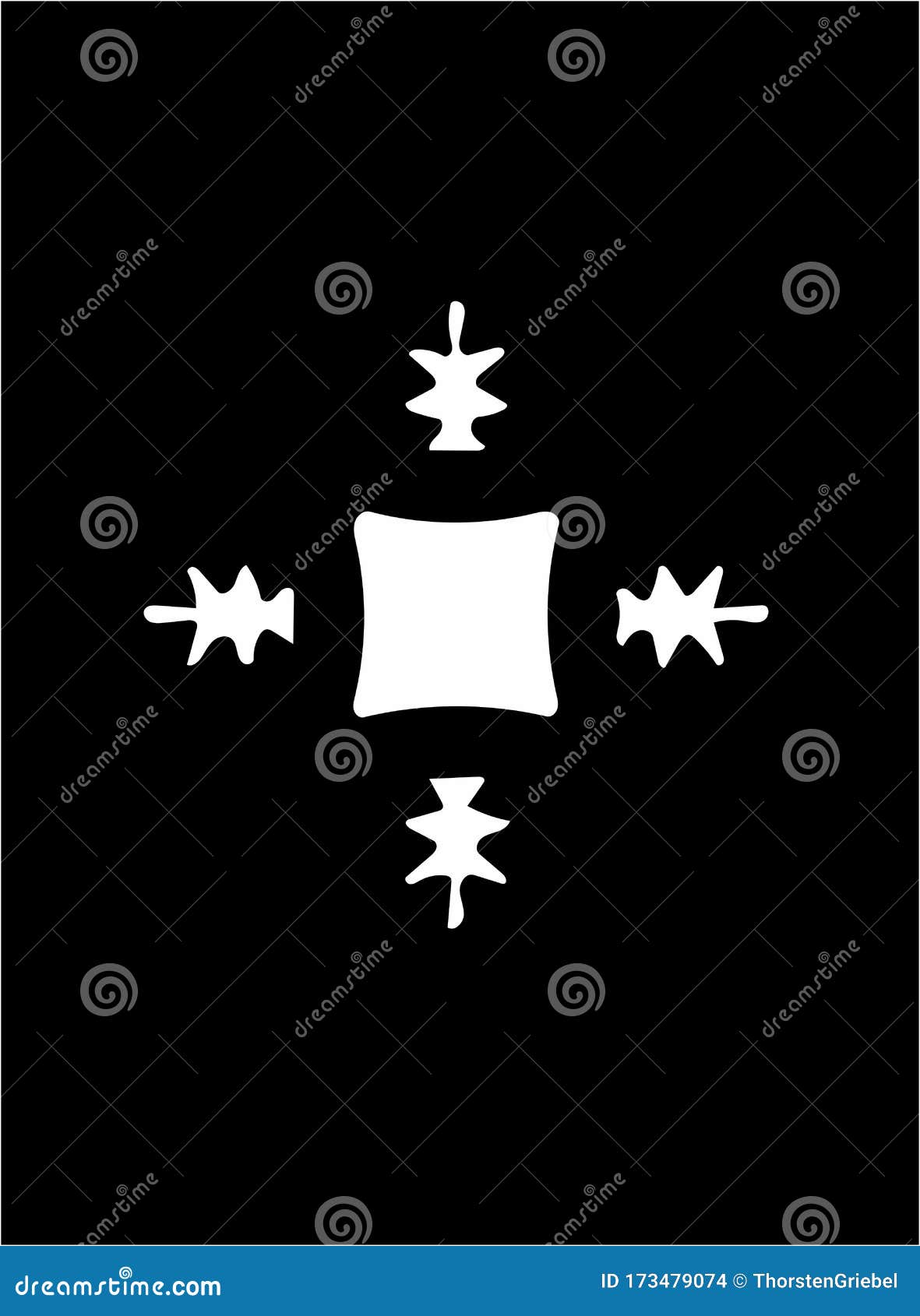 White Symbol on Black Background Stock Illustration - Illustration of ...