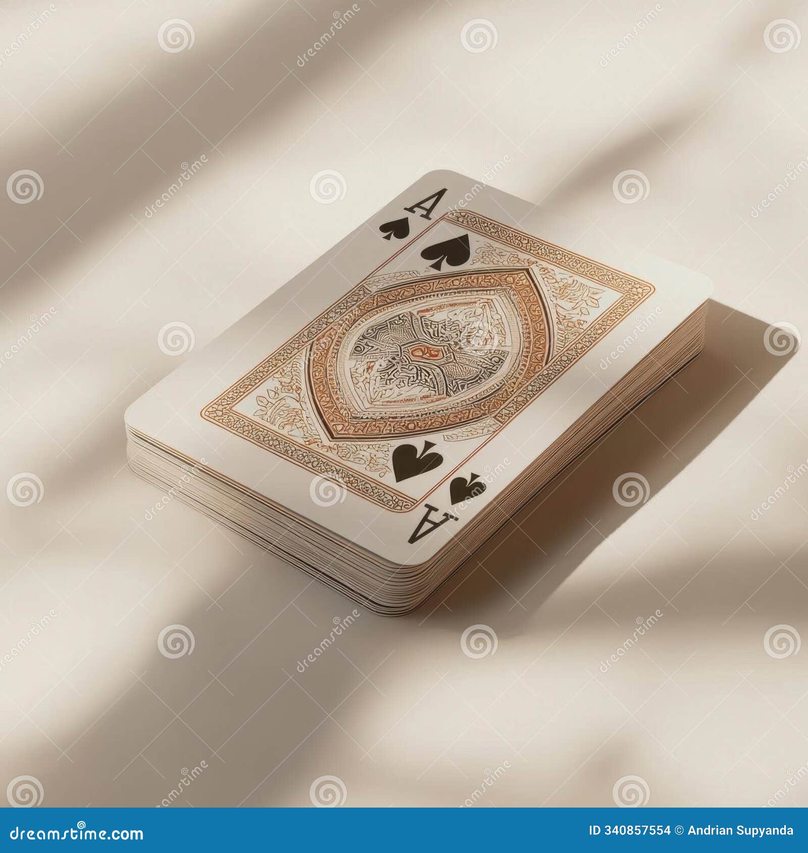 Ornate Ace of Spades Playing Card with Detailed Design Stock ...