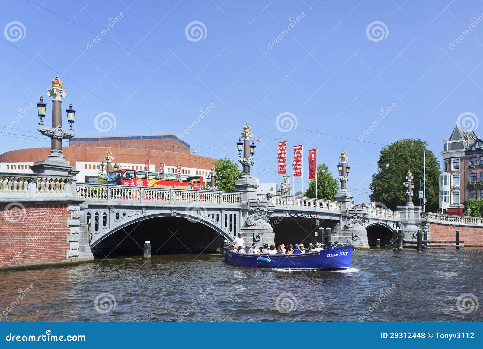 Ornate Ancient Bridge in Amsterdam Old Town. Editorial Stock Photo ...