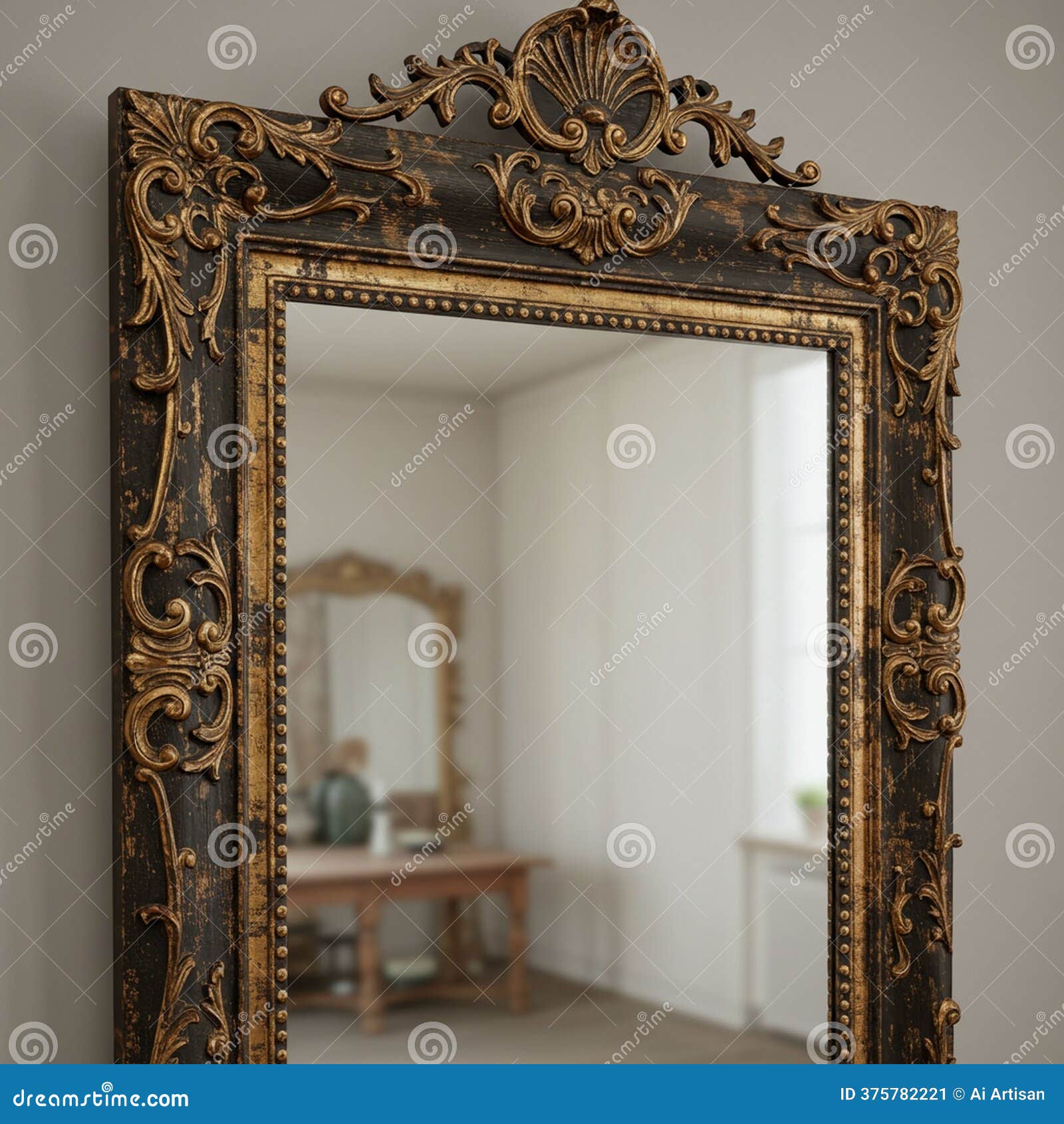 Mirror Is Rectangular Insulated. Realistic Rectangular Mirror Frame ...