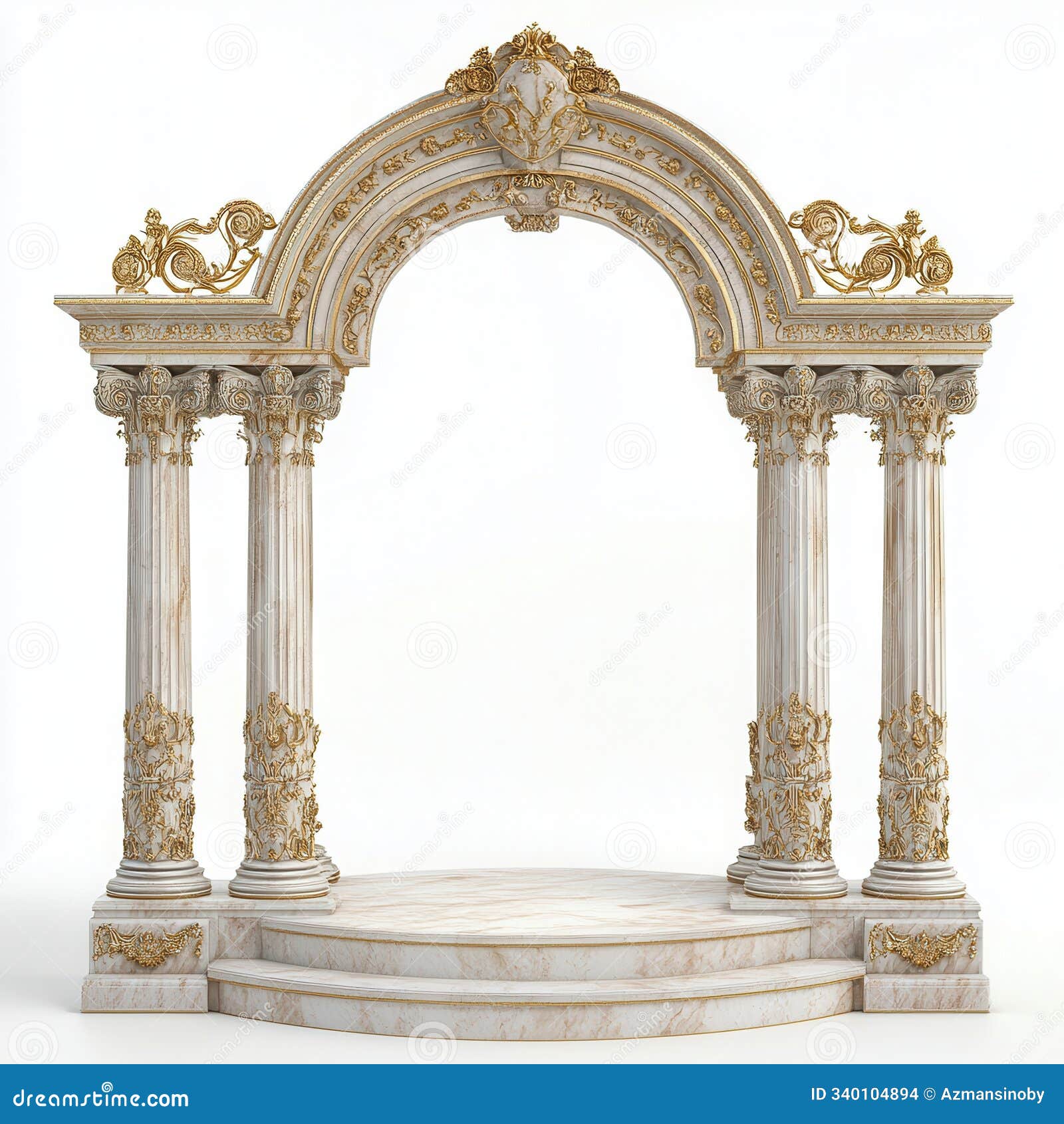 Ornate Architectural Arch with Columns and Decorative Elements ...