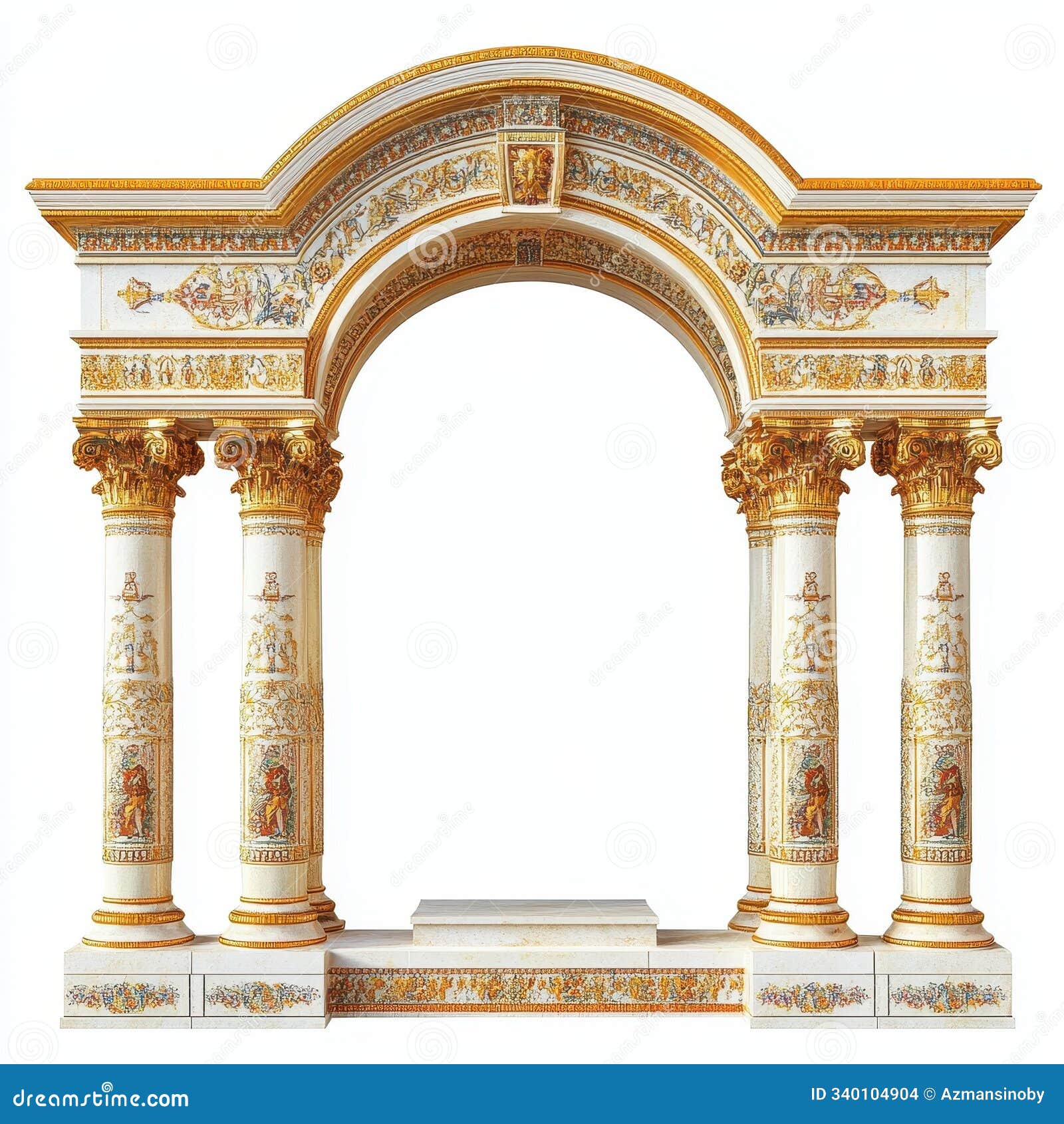 Ornate Architectural Arch with Decorative Columns and Intricate ...