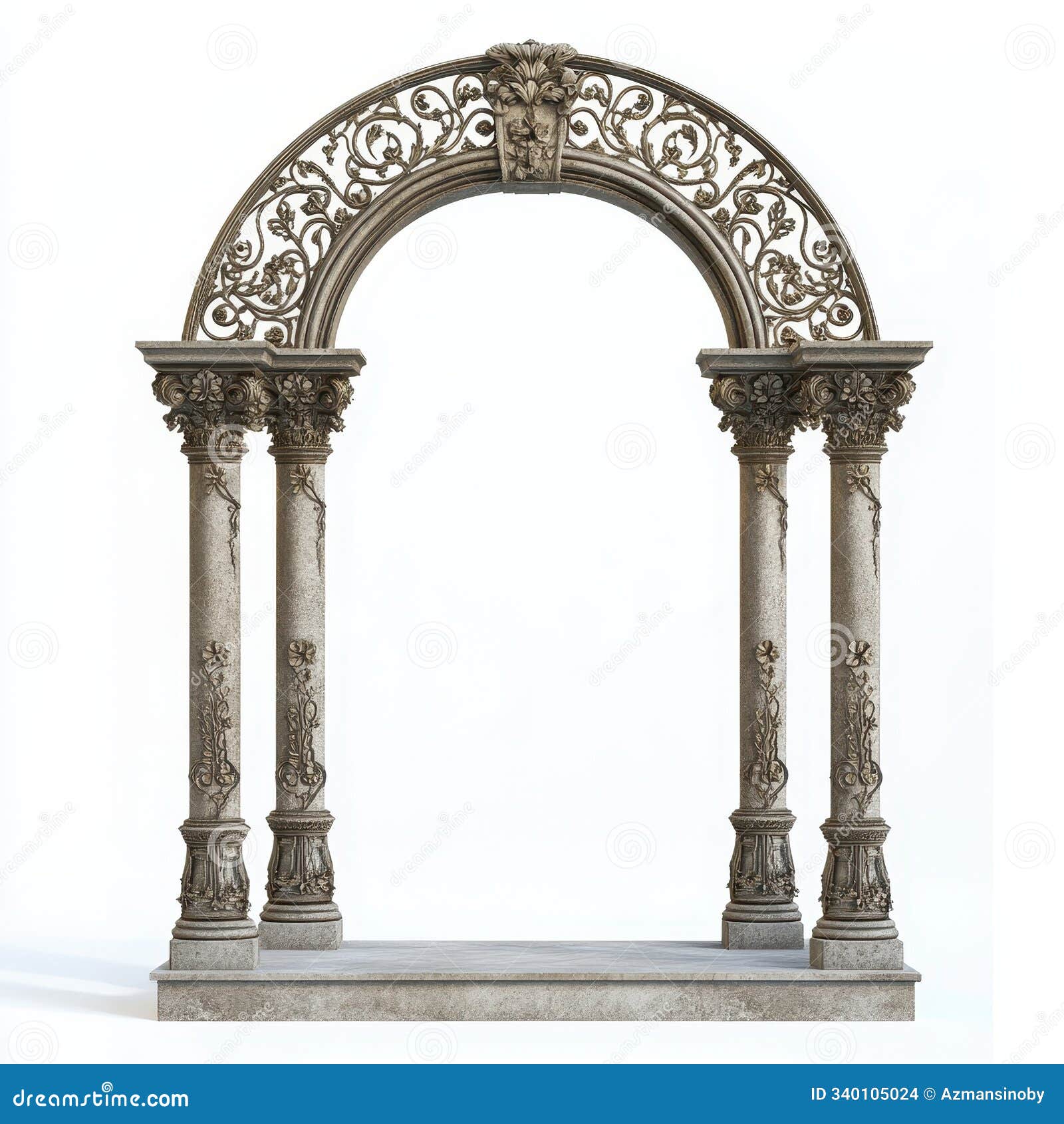 Ornate Architectural Archway with Intricate Designs and Columns Stock ...