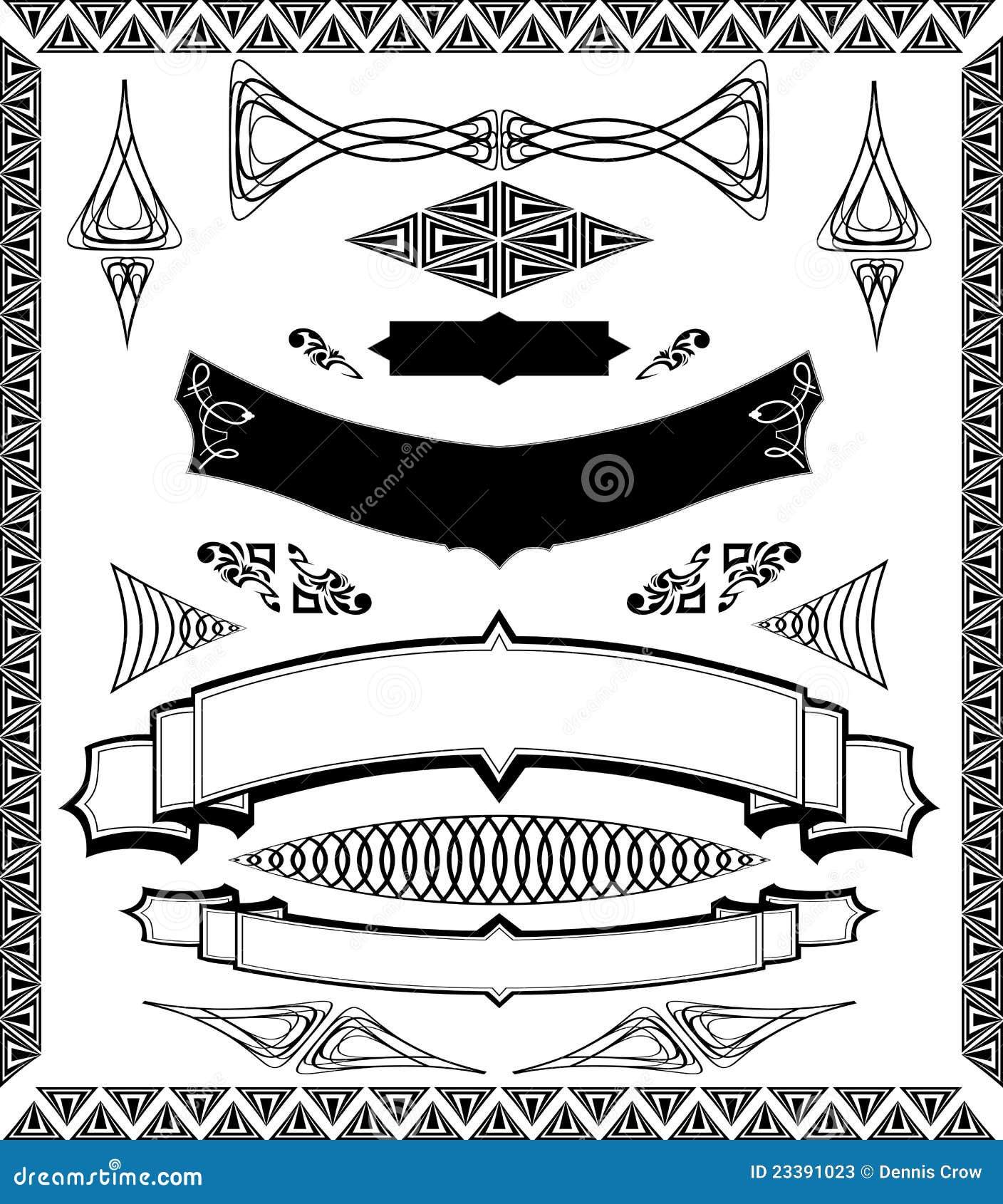 Ornate Banners and Ornamental Designs Stock Vector - Illustration of ...