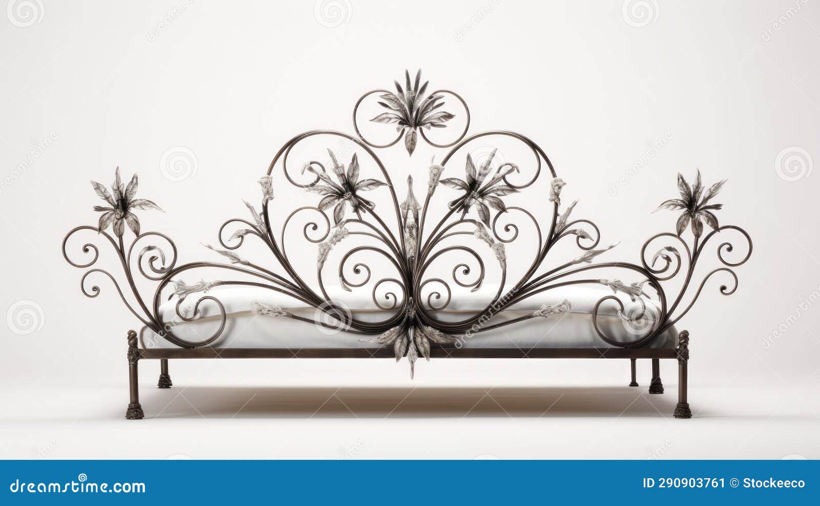 Ornate Bed Frame with Distinctive Character Design and Delicate Floral ...